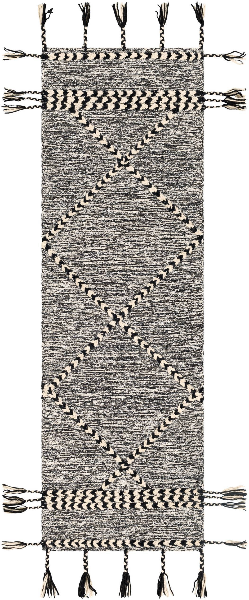 Mark&Day Wool Area Rugs, 2x8 Leyton Global Black Runner Area Rug (2'6 ...