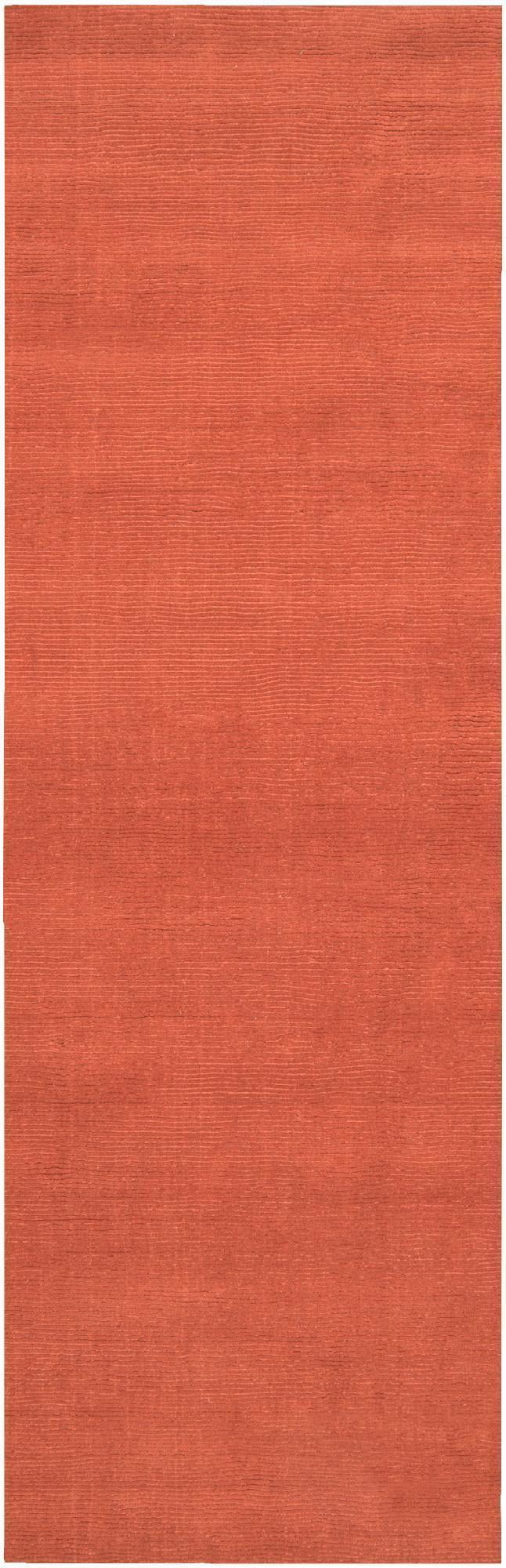 Mark&Day Wool Area Rugs, 2x8 Rennes Modern Burnt Orange Runner Area Rug ...