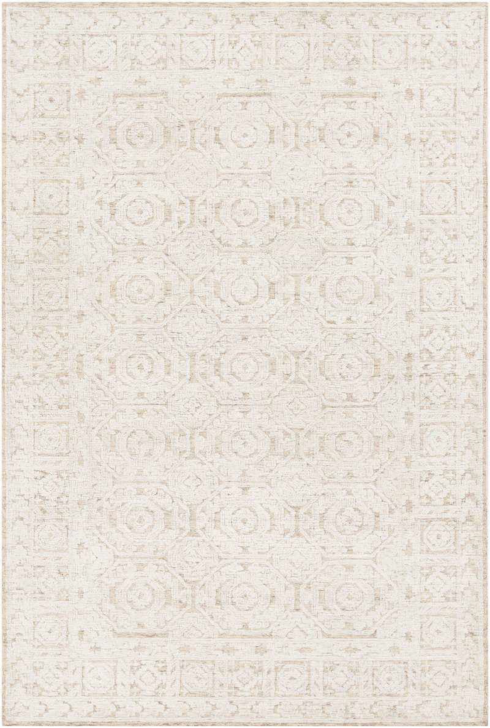 Mark&Day Wool Area Rugs, 4x6 Hello Traditional Khaki Area Rug (4' x 6 ...
