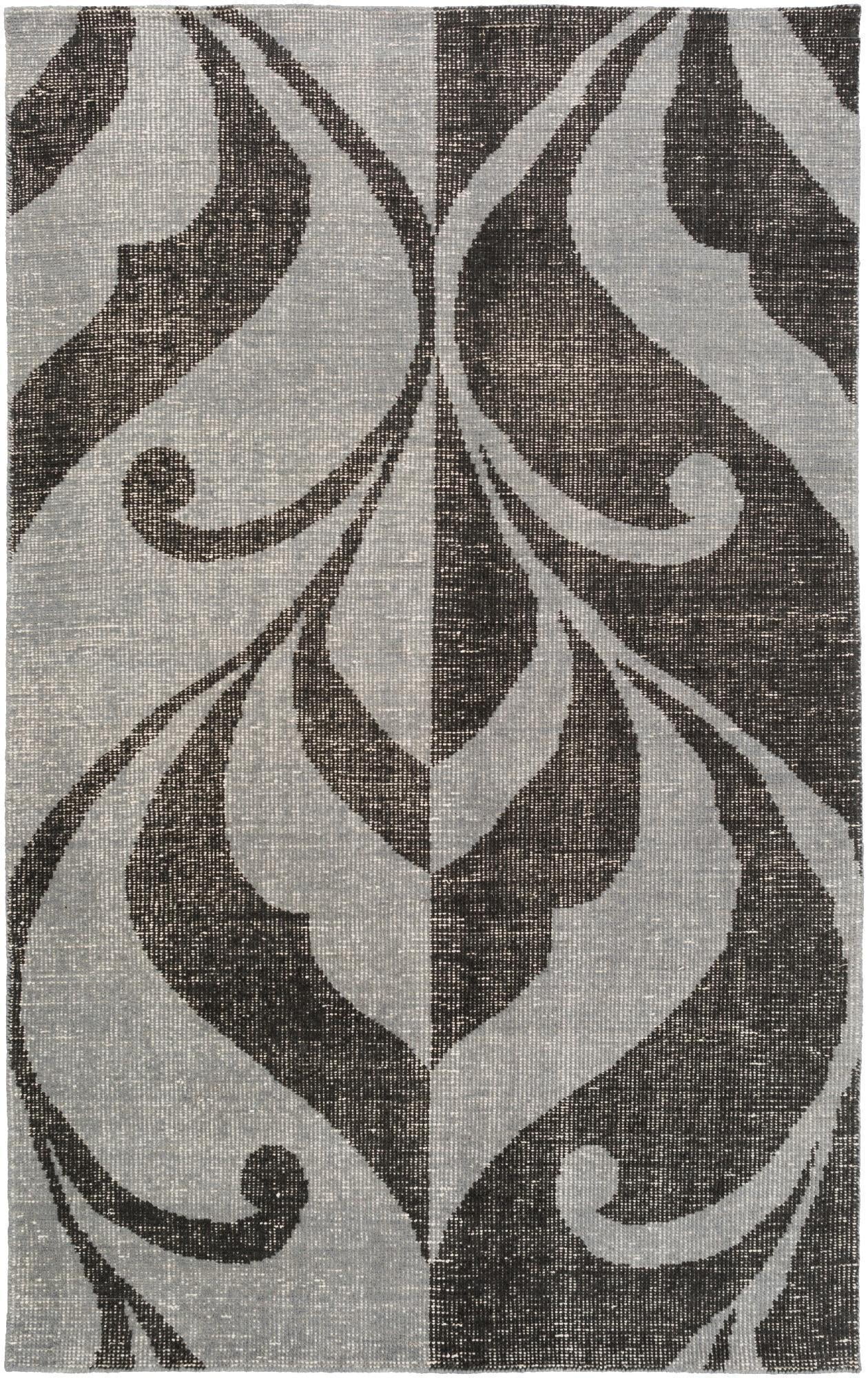 Mark&Day Wool Area Rugs, 5x7 Pima Modern Black Gray Area Rug (5' x 7'6 ...
