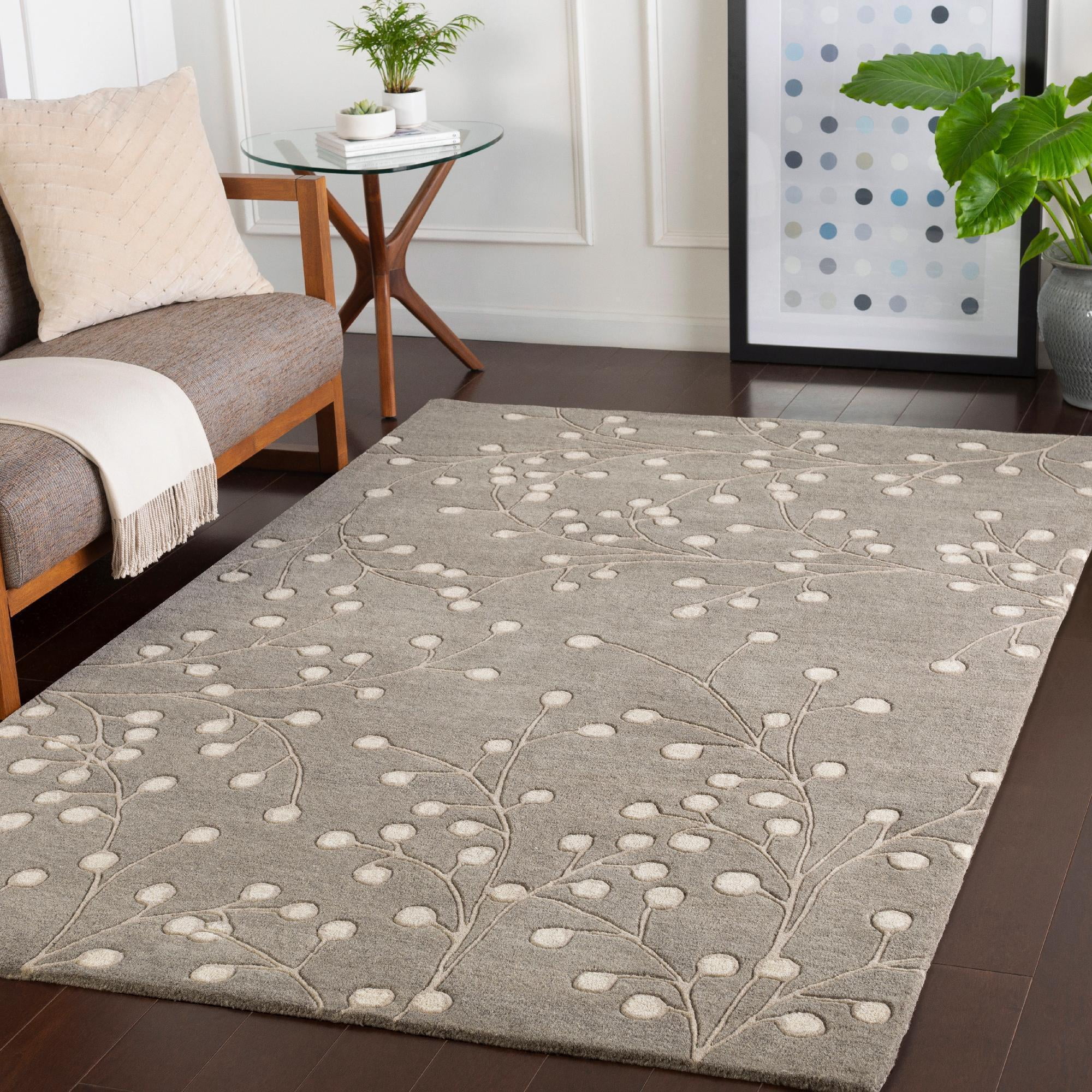 Mark&Day Wool Area Rugs, 5x8 Le Havre Cottage Light Gray Area Rug (5' x ...