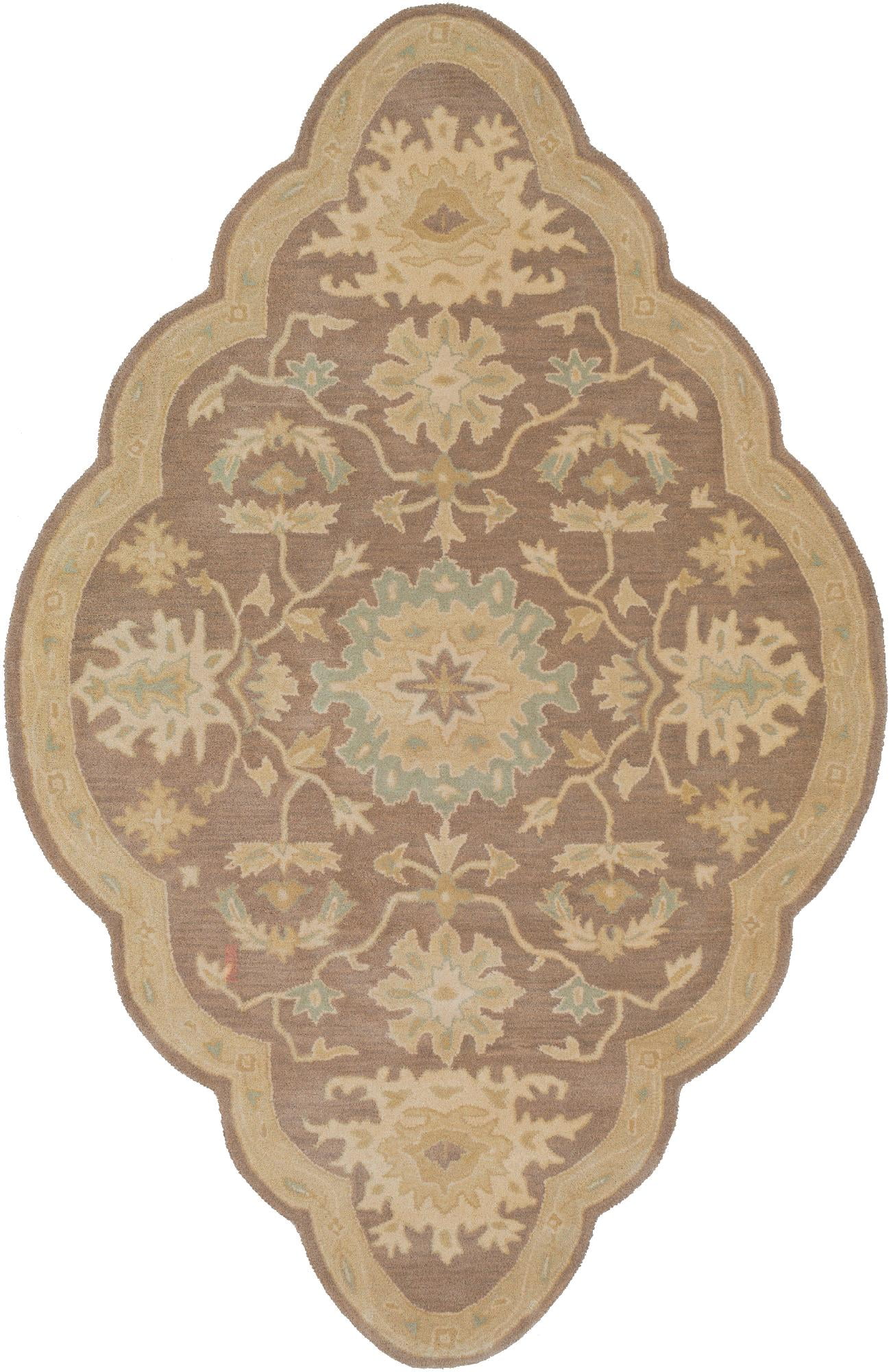 Mark&Day Wool Area Rugs, 5x8 Marseille Traditional Camel Custom Shape ...