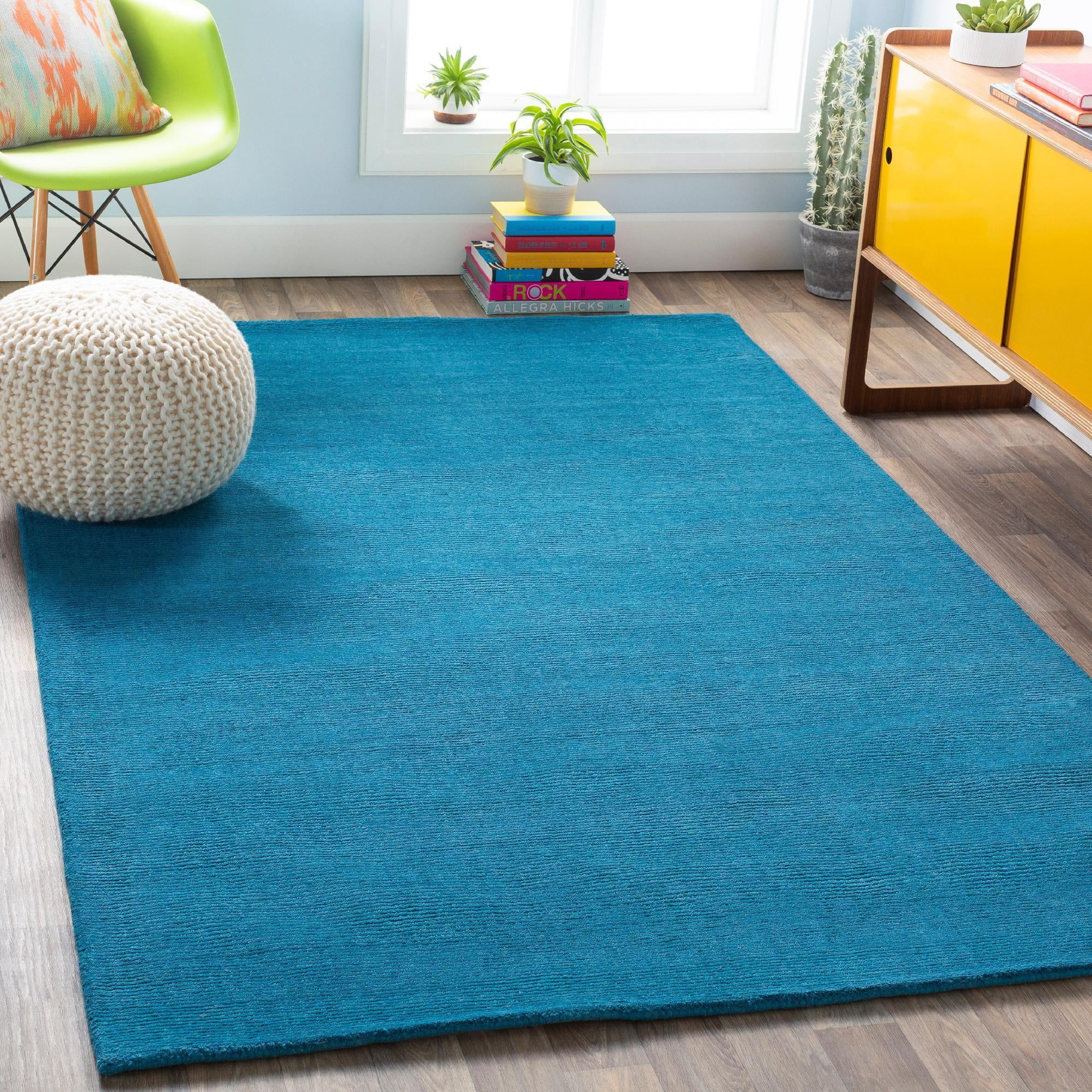 Mark&Day Wool Area Rugs, 5x8 Rennes Modern Bright Blue Area Rug (5' x 8 ...