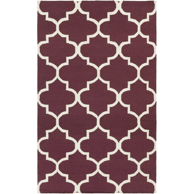 Mark&Day Wool Area Rugs, 5x8 Woord Modern Burgundy Area Rug (5' x 8 ...