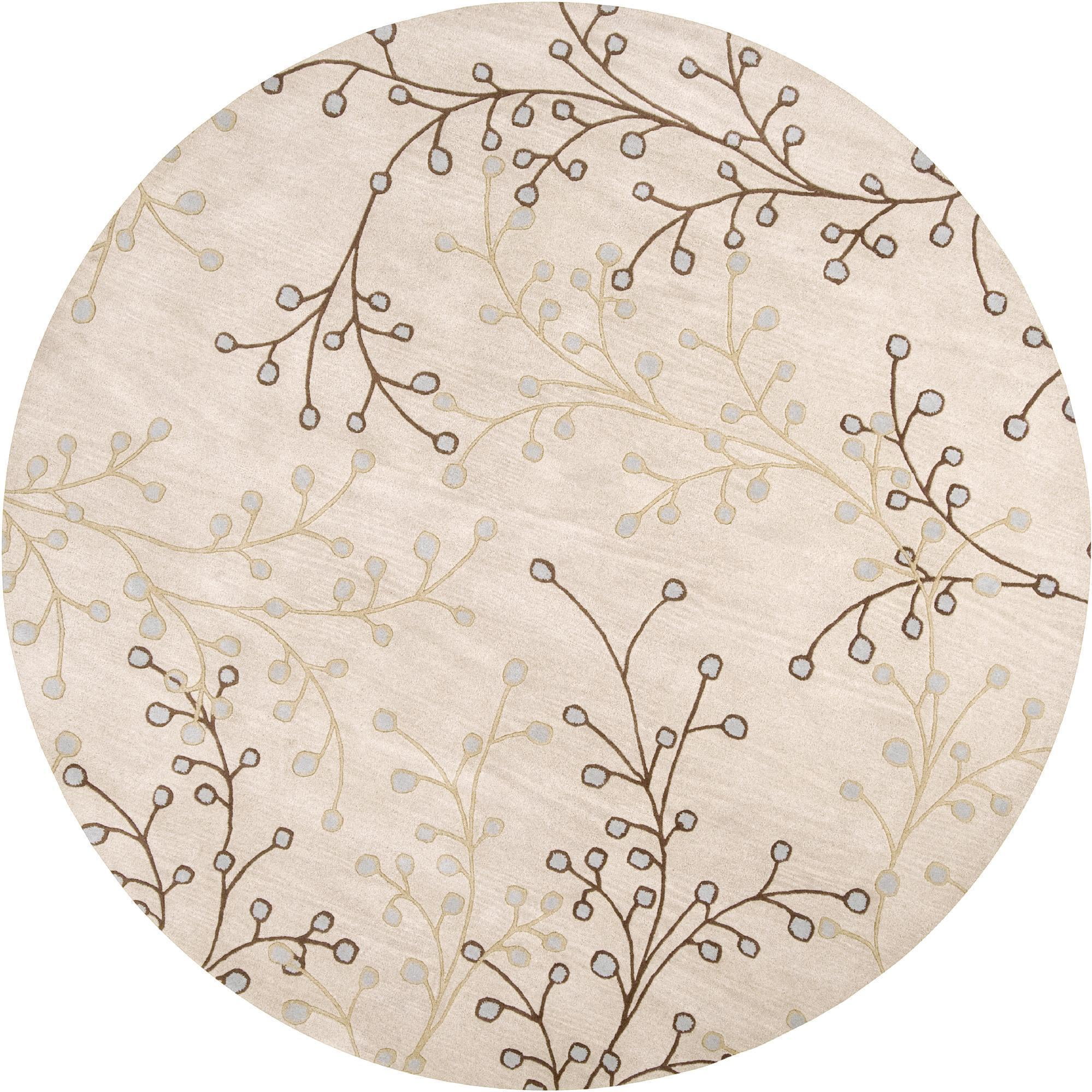 Mark&Day Wool Rugs, 6ft Round Le Havre Cottage Taupe Area Rug, Beige ...