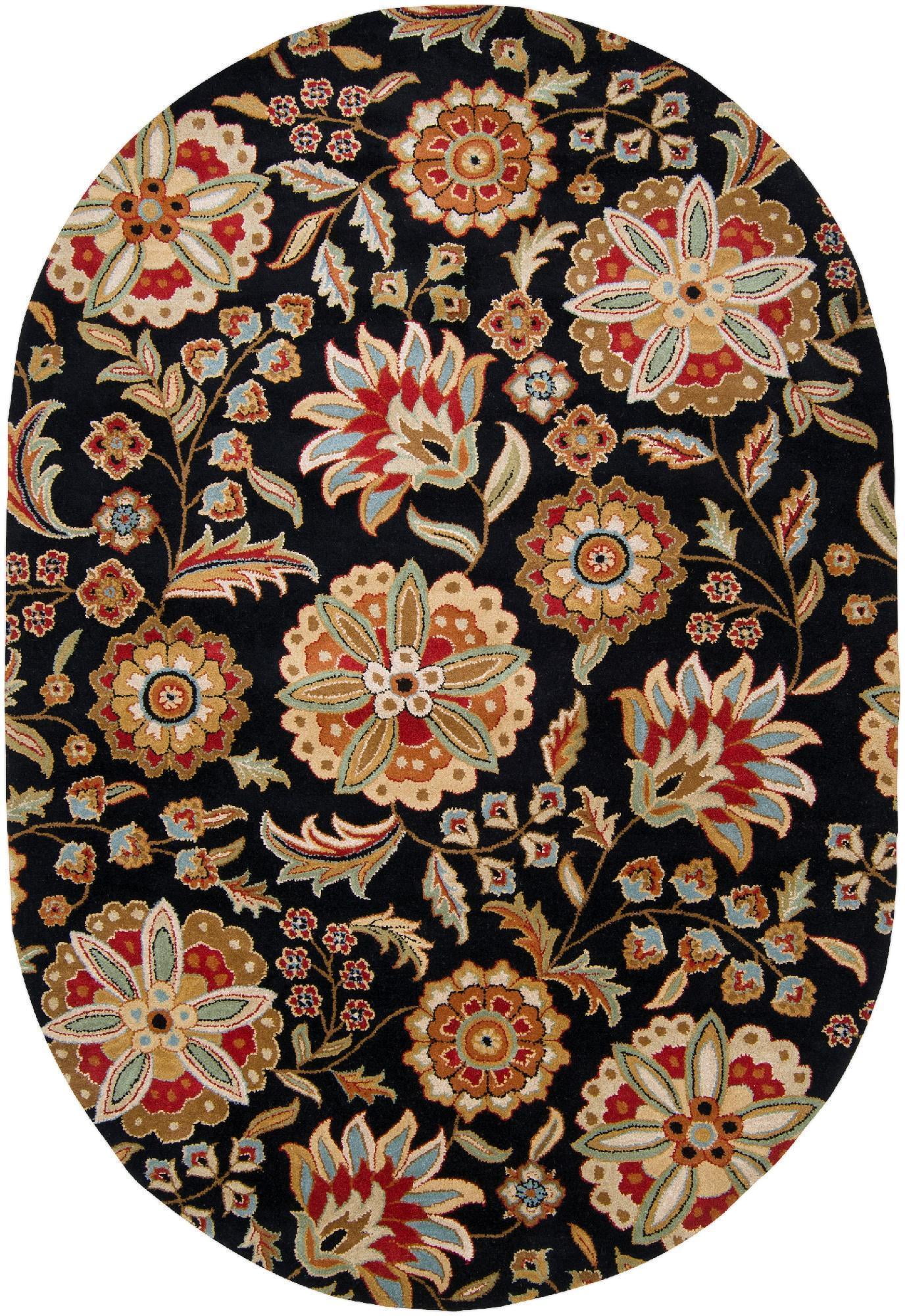 Mark&Day Wool Area Rugs, 6x9 Granum Cottage Black Oval Area Rug (6' x 9 ...