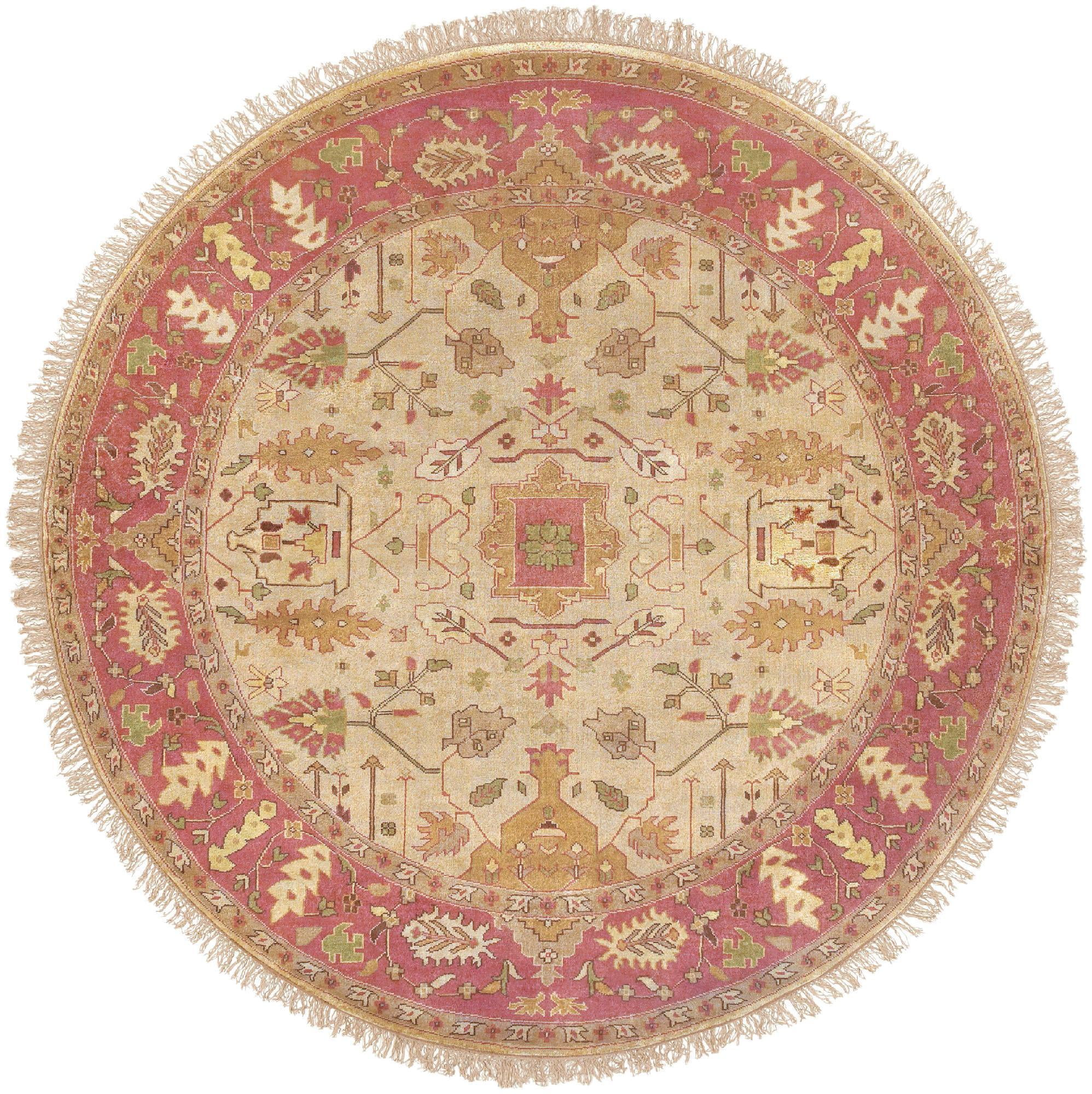Mark&Day Wool Area Rugs, 8ft Round Hindsville Traditional Camel Dark ...
