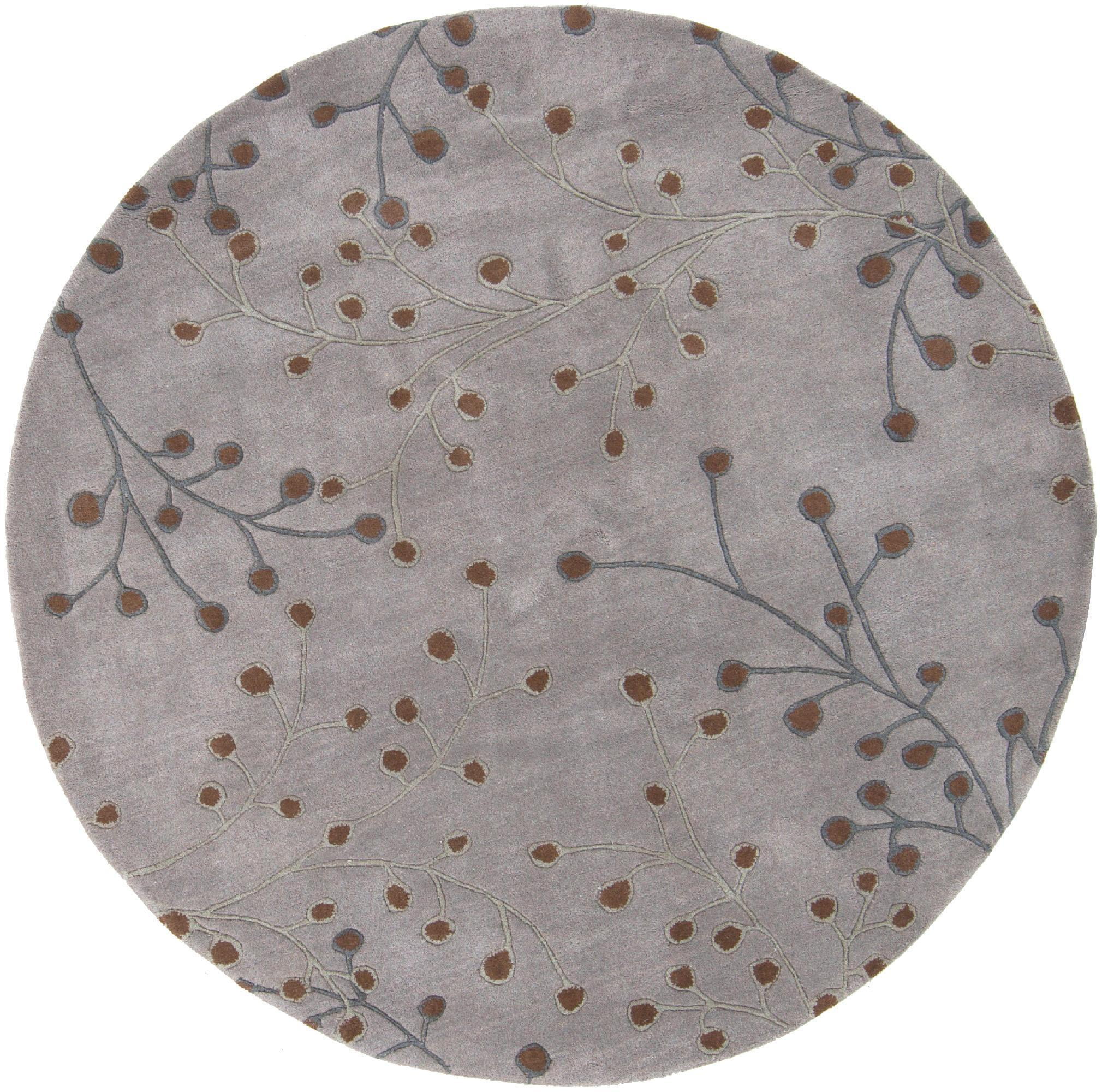 Mark&Day Wool Area Rugs, 8ft Round Le Havre Cottage Medium Gray Area ...