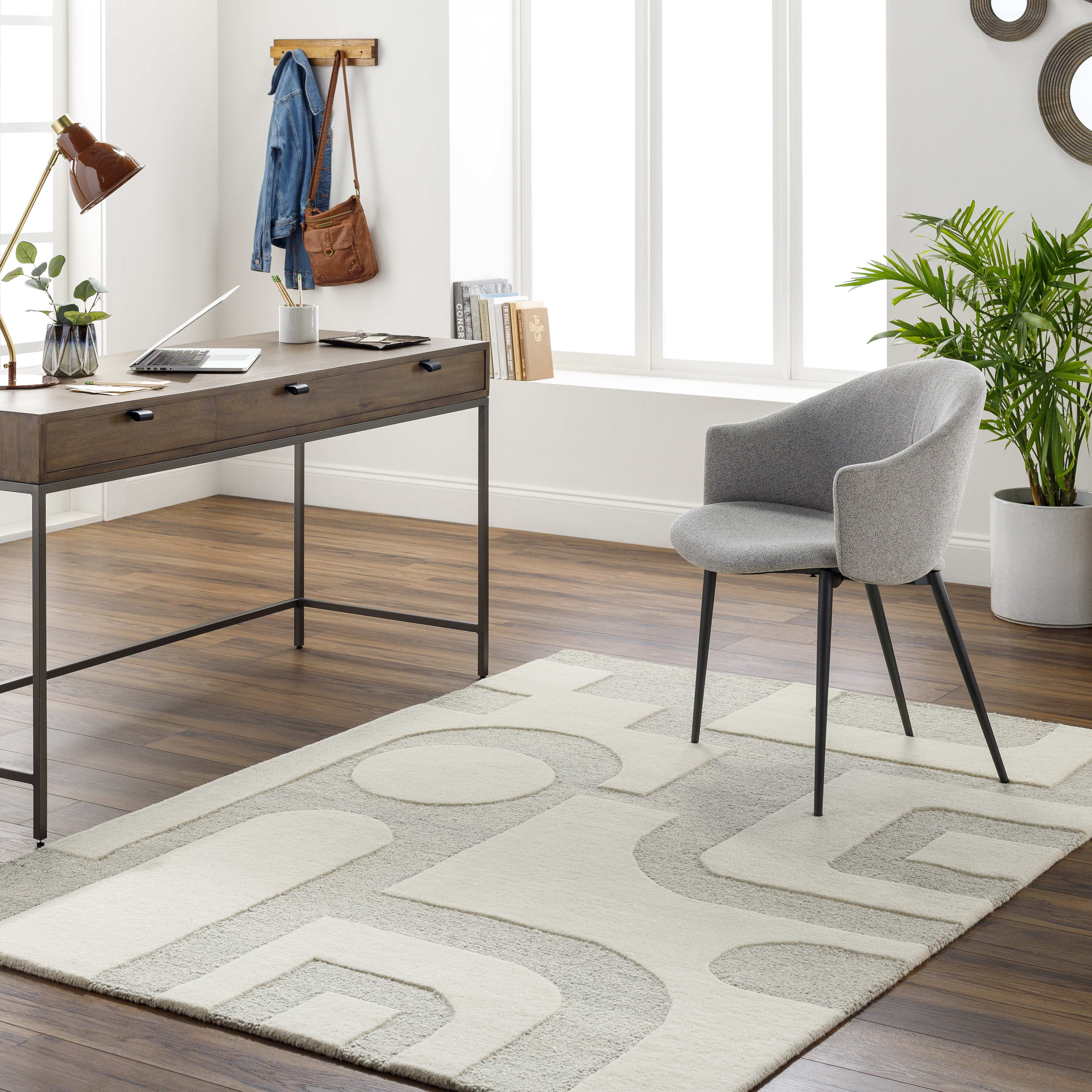 Mark&Day Wool Area Rugs, 8x10 Hamlin Modern Gray Beige Area Rug (8' x ...