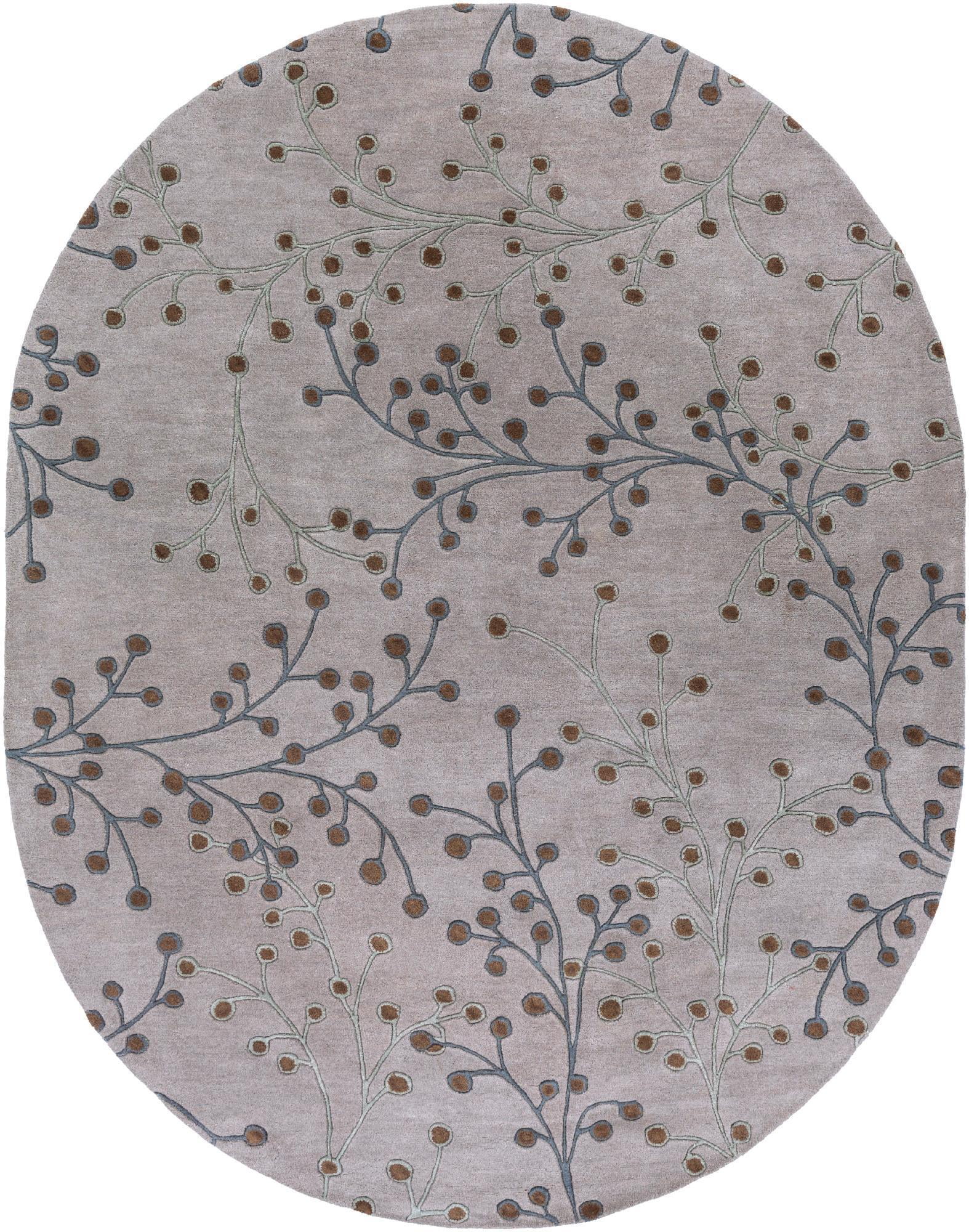 Mark&Day Wool Rugs, 8x10 Le Havre Cottage Medium Gray Oval Area Rug ...