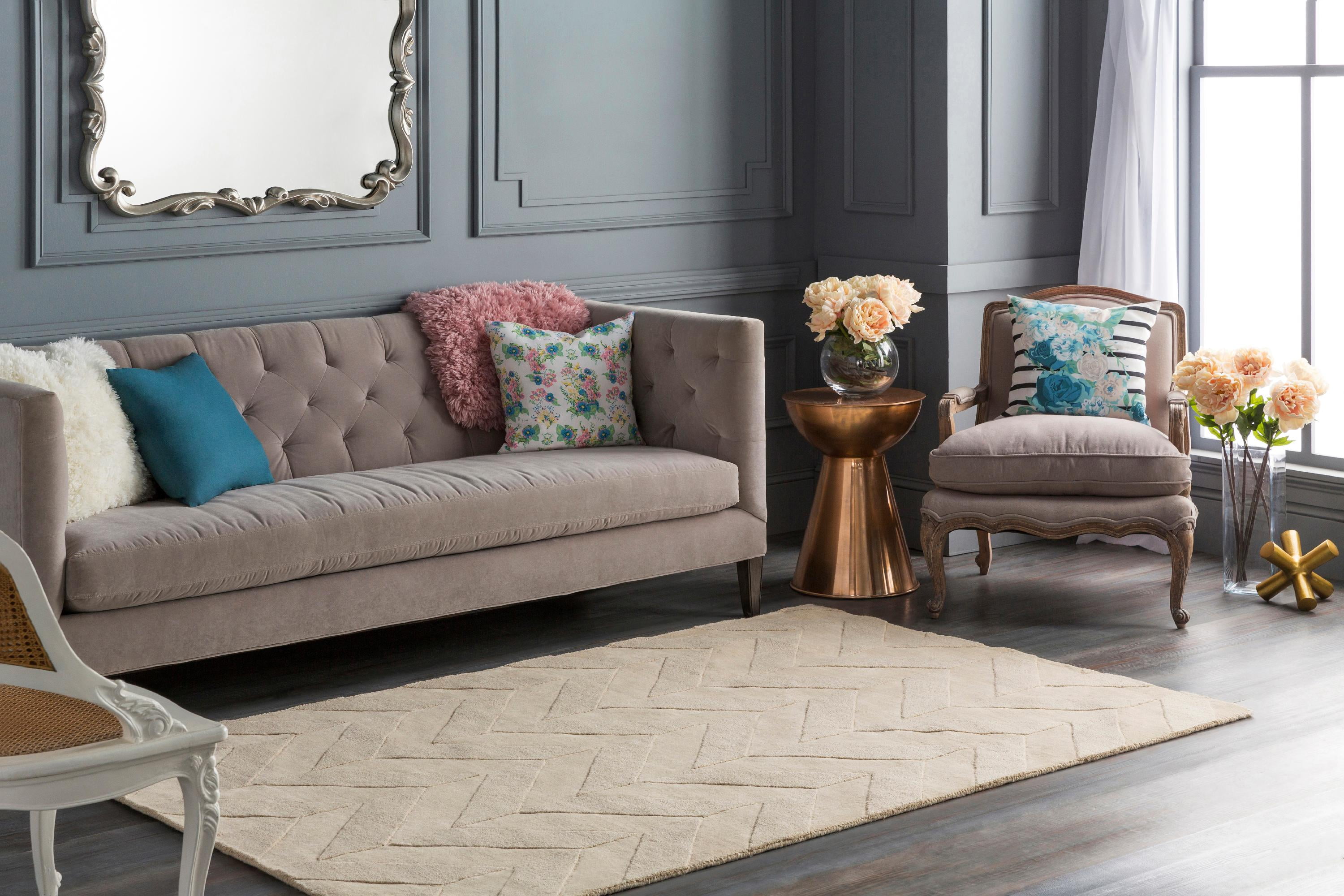 Mark&Day Wool Area Rugs, 9x12 Menton Modern Khaki Area Rug (9' x 12 ...