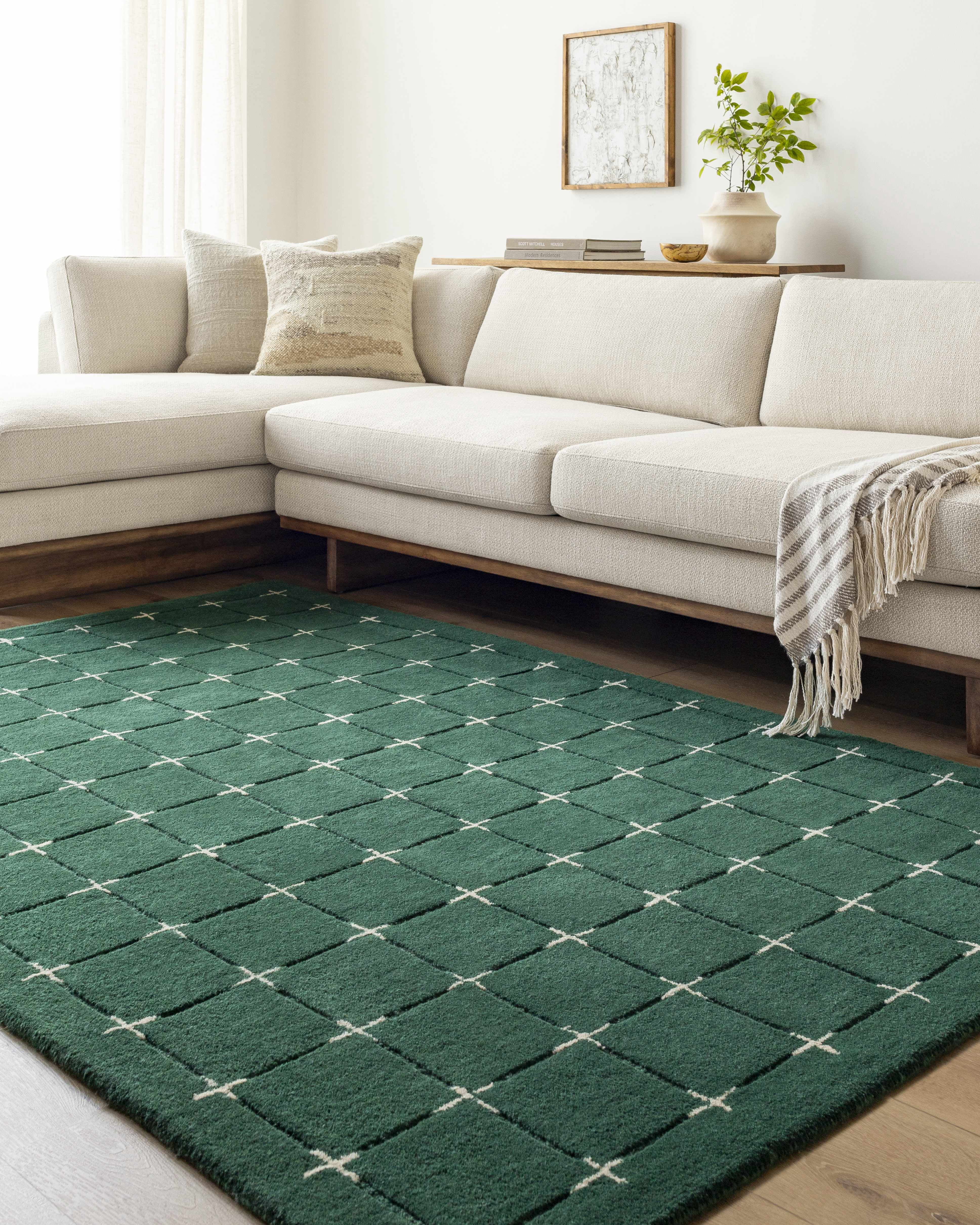 Mark&Day Wool Rugs, 10x14 Richad Modern Dark Green Area Rug (10' x 14 ...