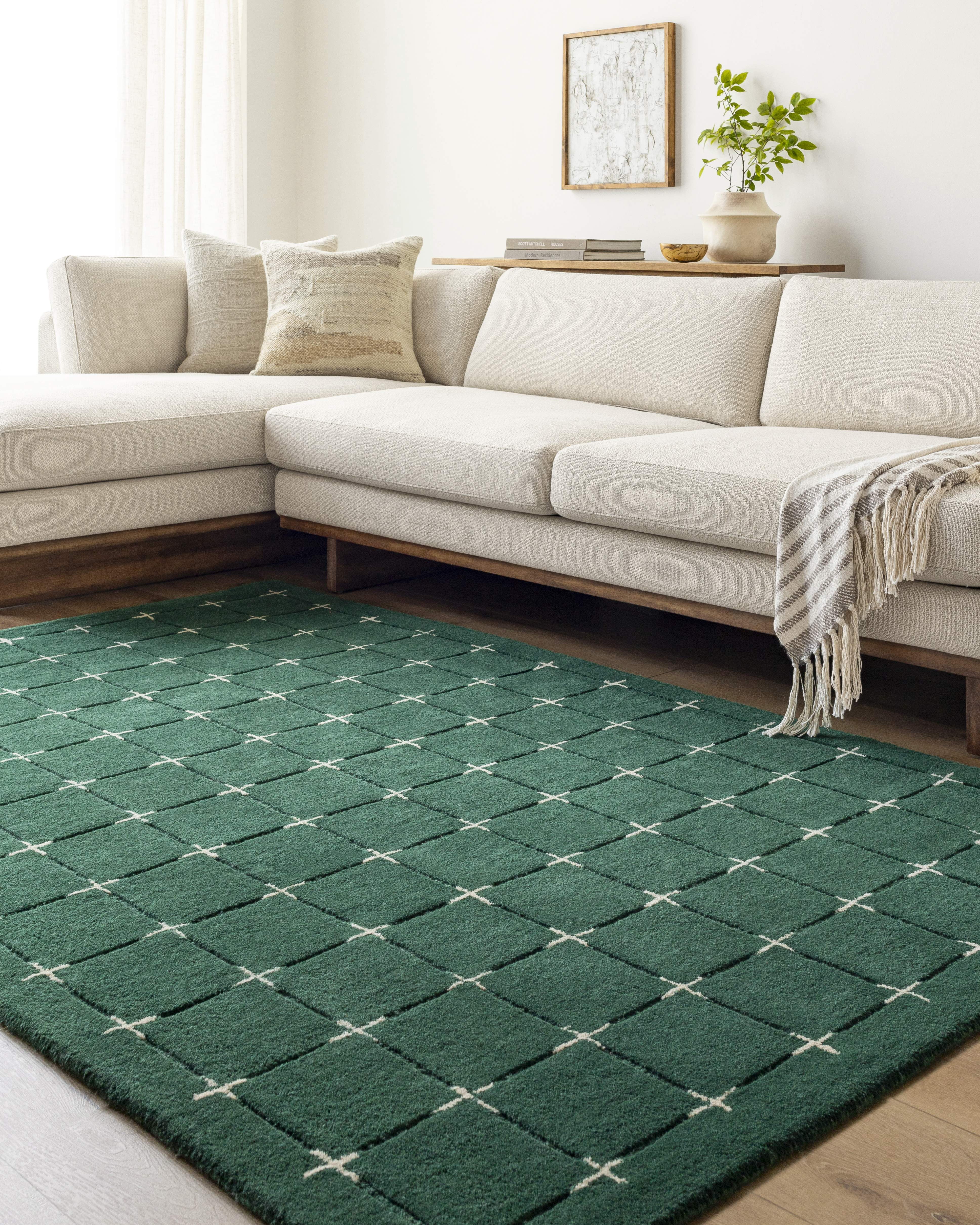 Mark&Day Wool Rugs, 2x3 Richad Modern Dark Green Area Rug, Dark Green ...