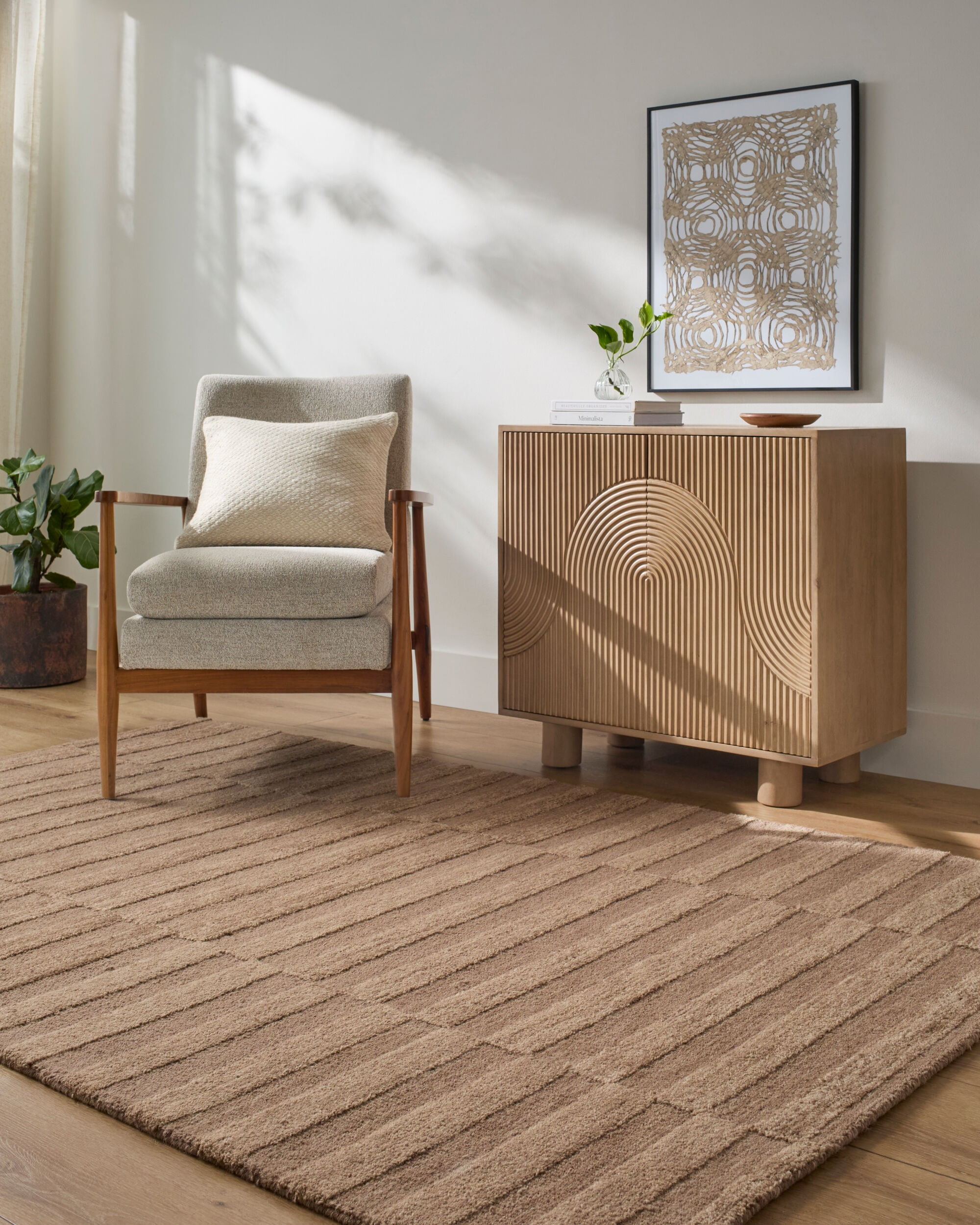 Mark&Day Wool Rugs, 5x7 Concetta Modern Taupe Area Rug, Beige Taupe ...