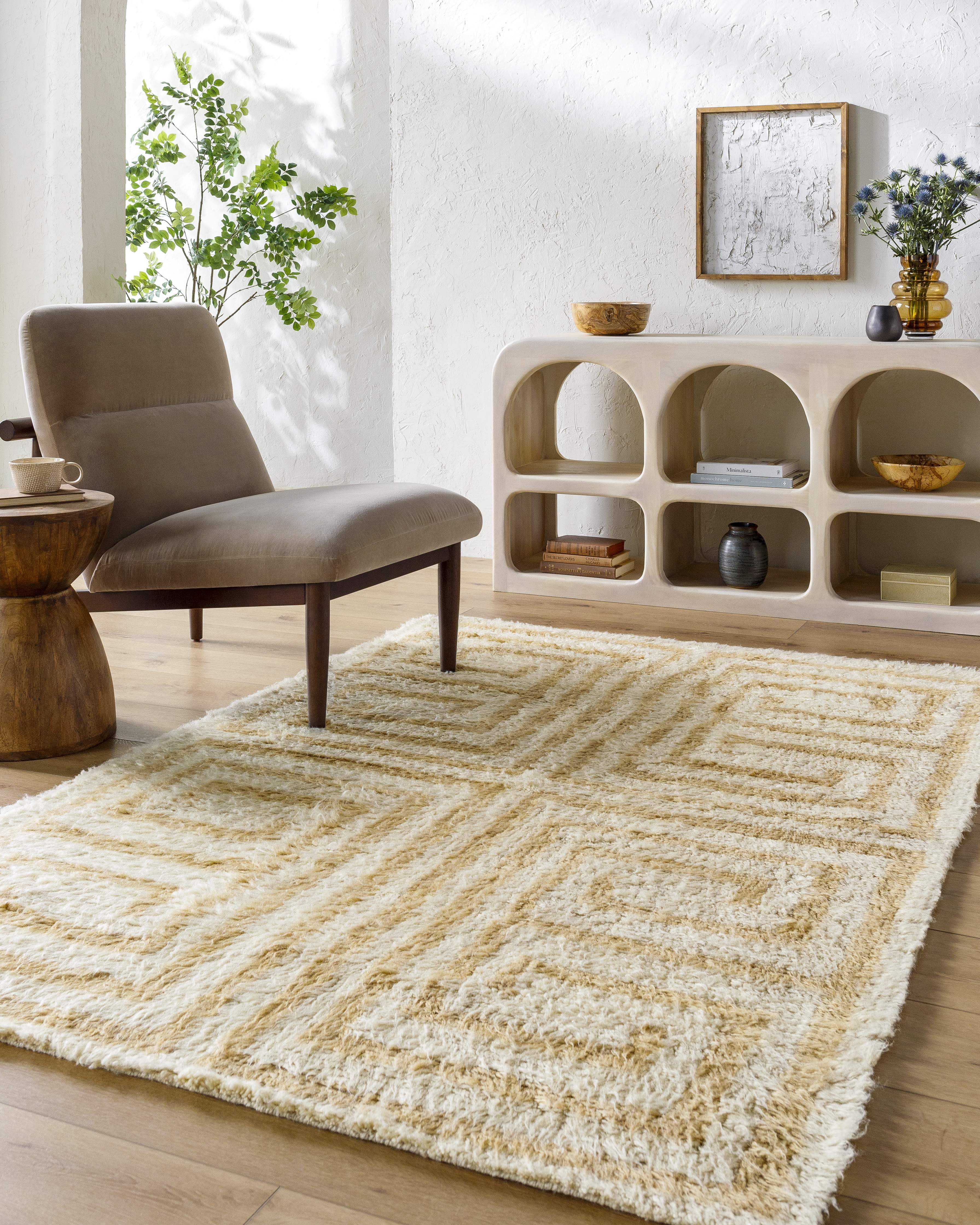 Mark&Day Wool Rugs, 5x7 Shalise Cottage Desert Tan Area Rug, Camel ...