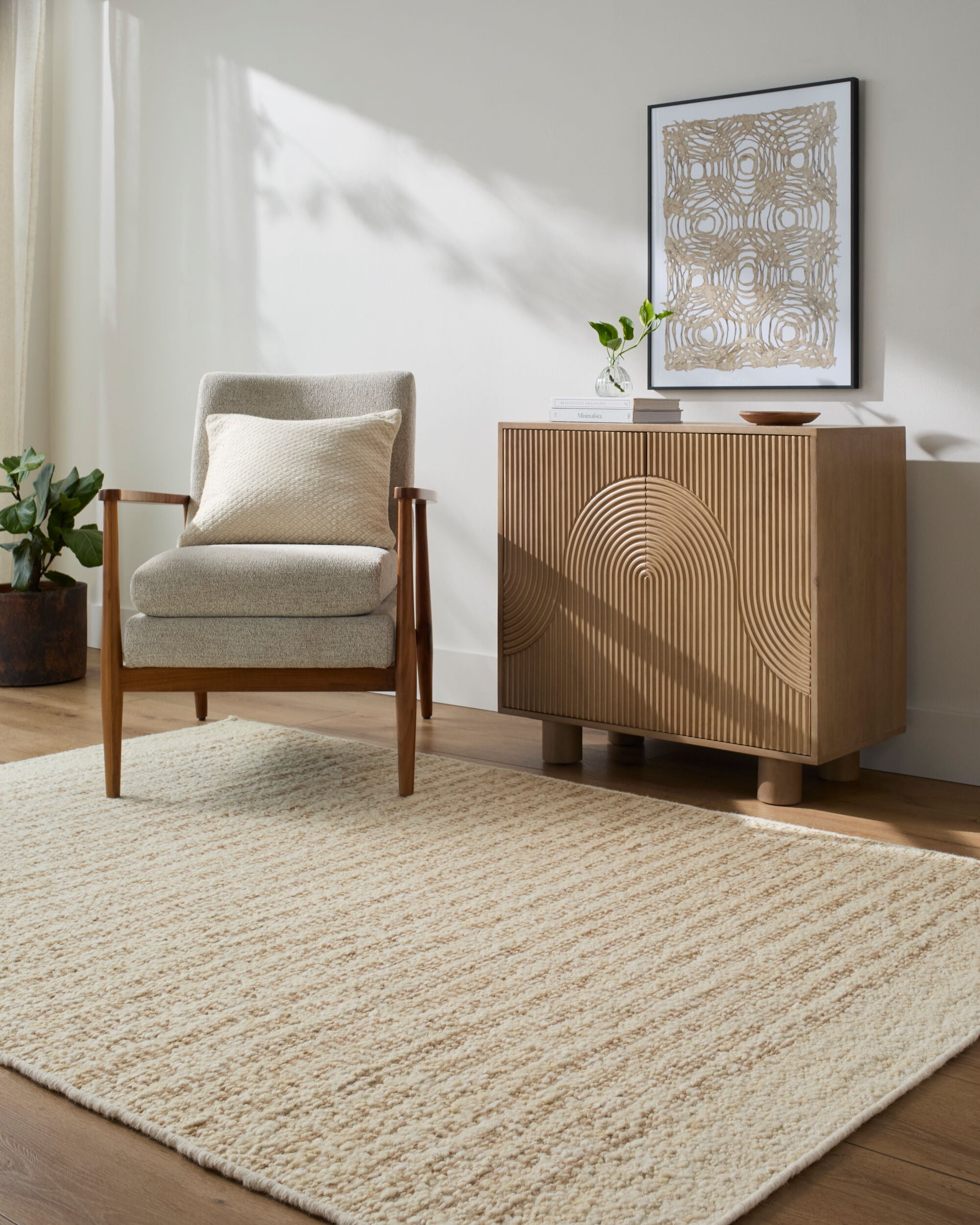 Mark&Day Wool Rugs, 5x8 Edison Global Ivory Area Rug, Ivory Sandstone ...