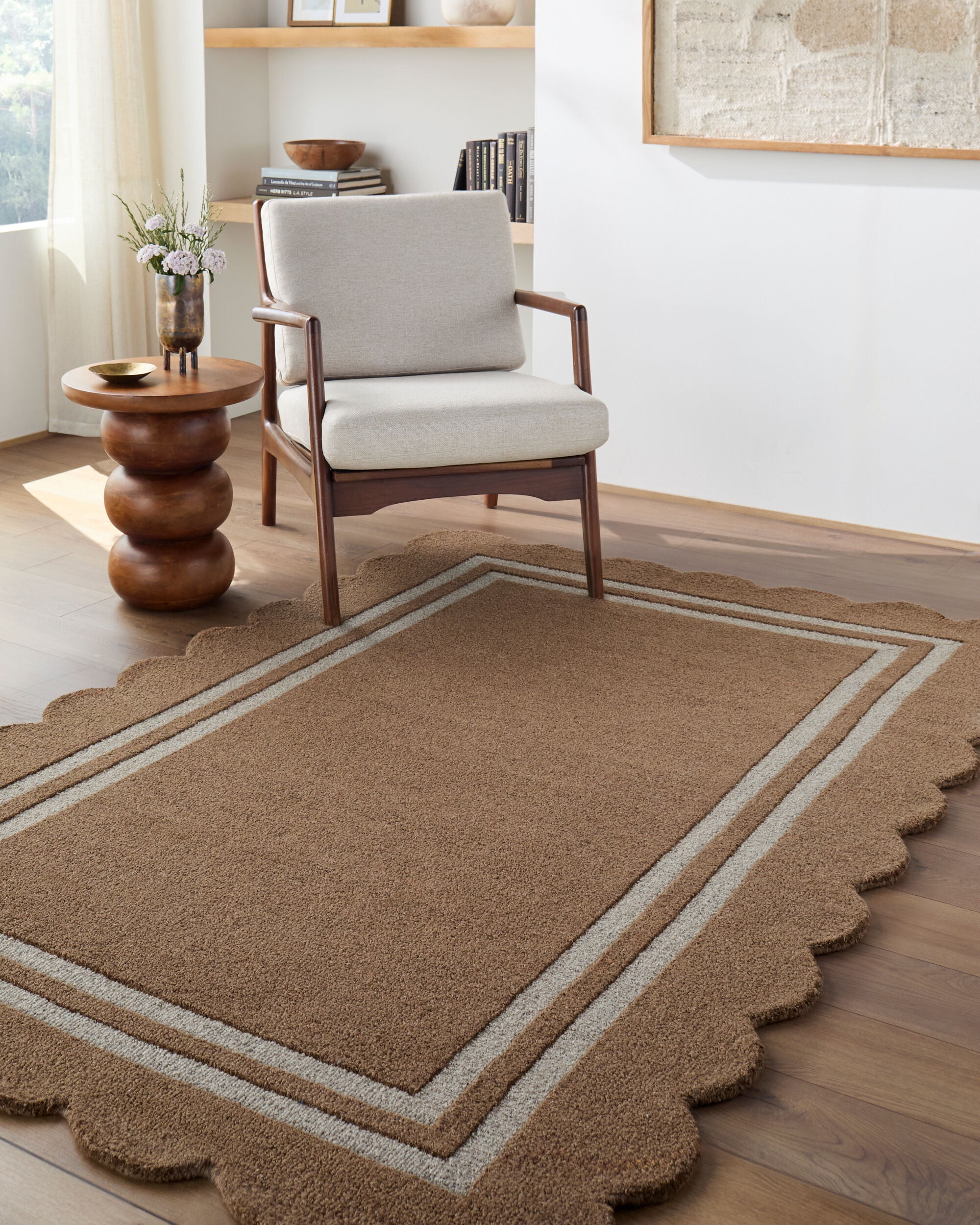 Mark&Day Wool Rugs, 6x9 Sanaa Modern Umber Area Rug, Umber Taupe Ivory ...