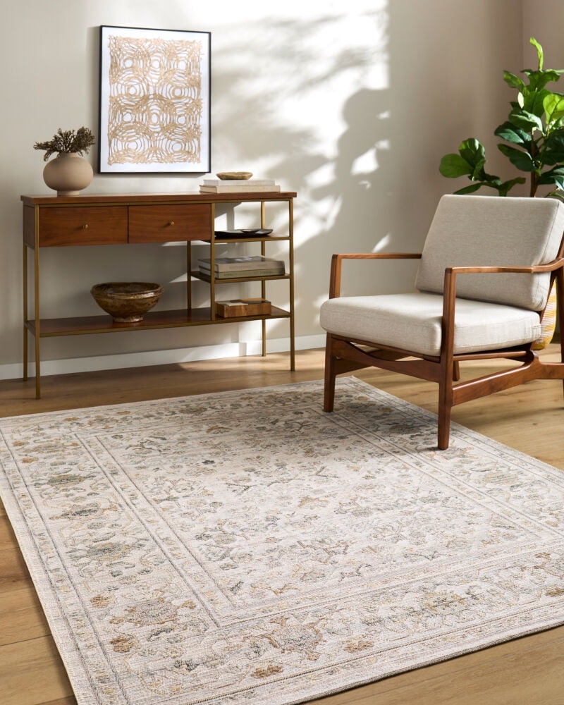 Mark&Day Wool Rugs, 7x9 Alanah Traditional Taupe Area Rug, Ivory Taupe ...