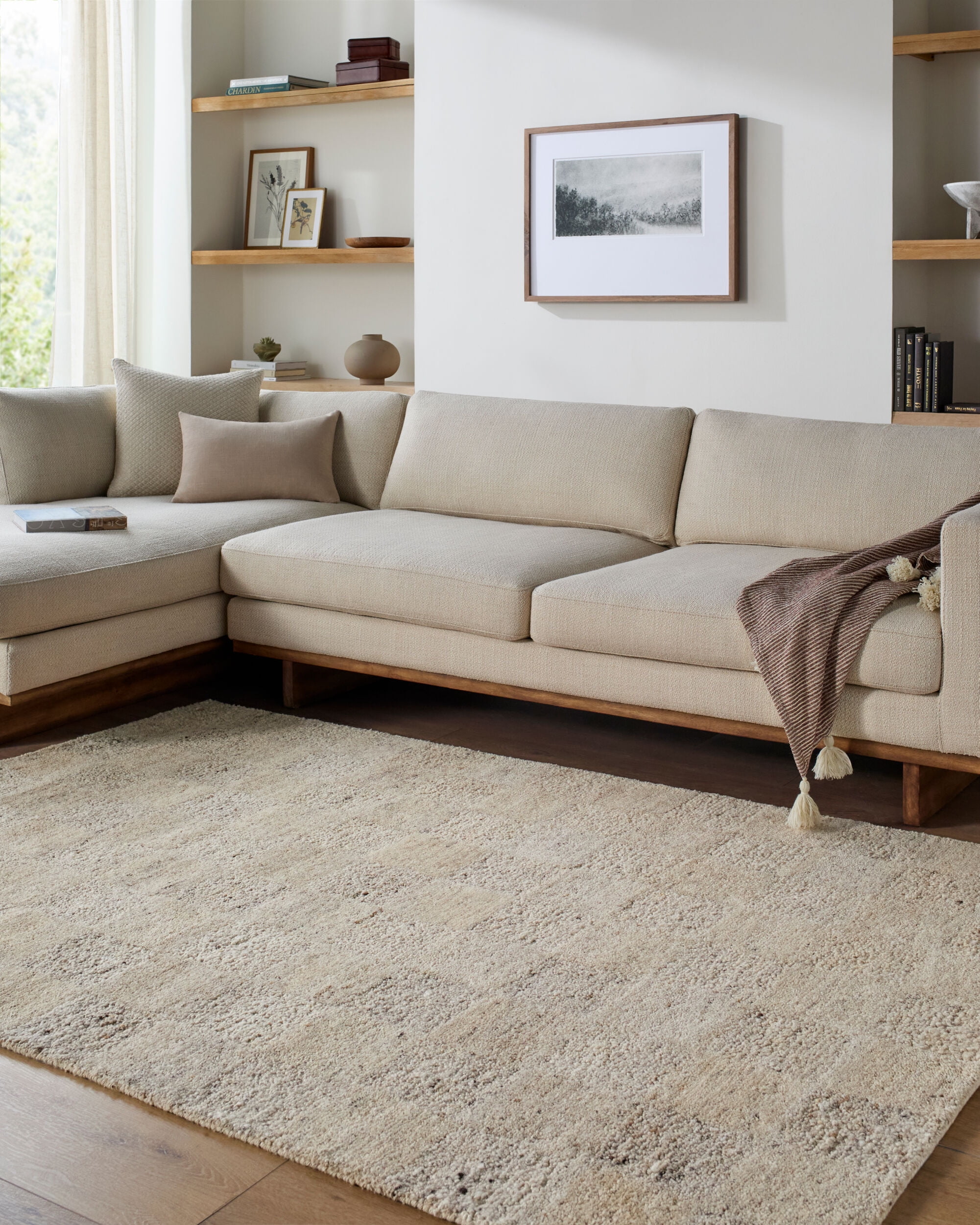 Mark&Day Wool Rugs, 8x10 Rafayel Global Sandstone Area Rug, Sandstone ...
