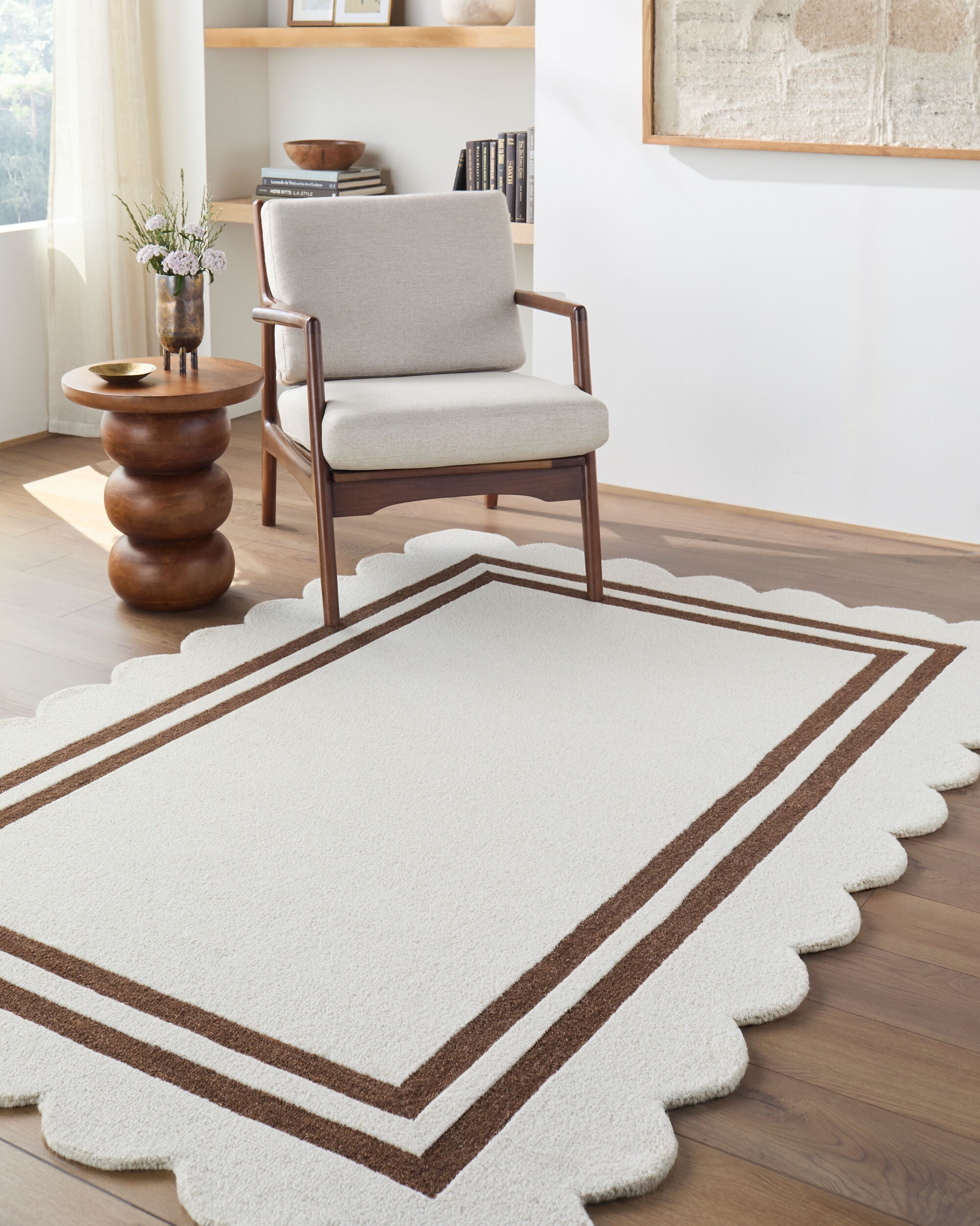 Mark&Day Wool Rugs, 8x10 Sanaa Modern Ivory Area Rug, Ivory Chocolate ...