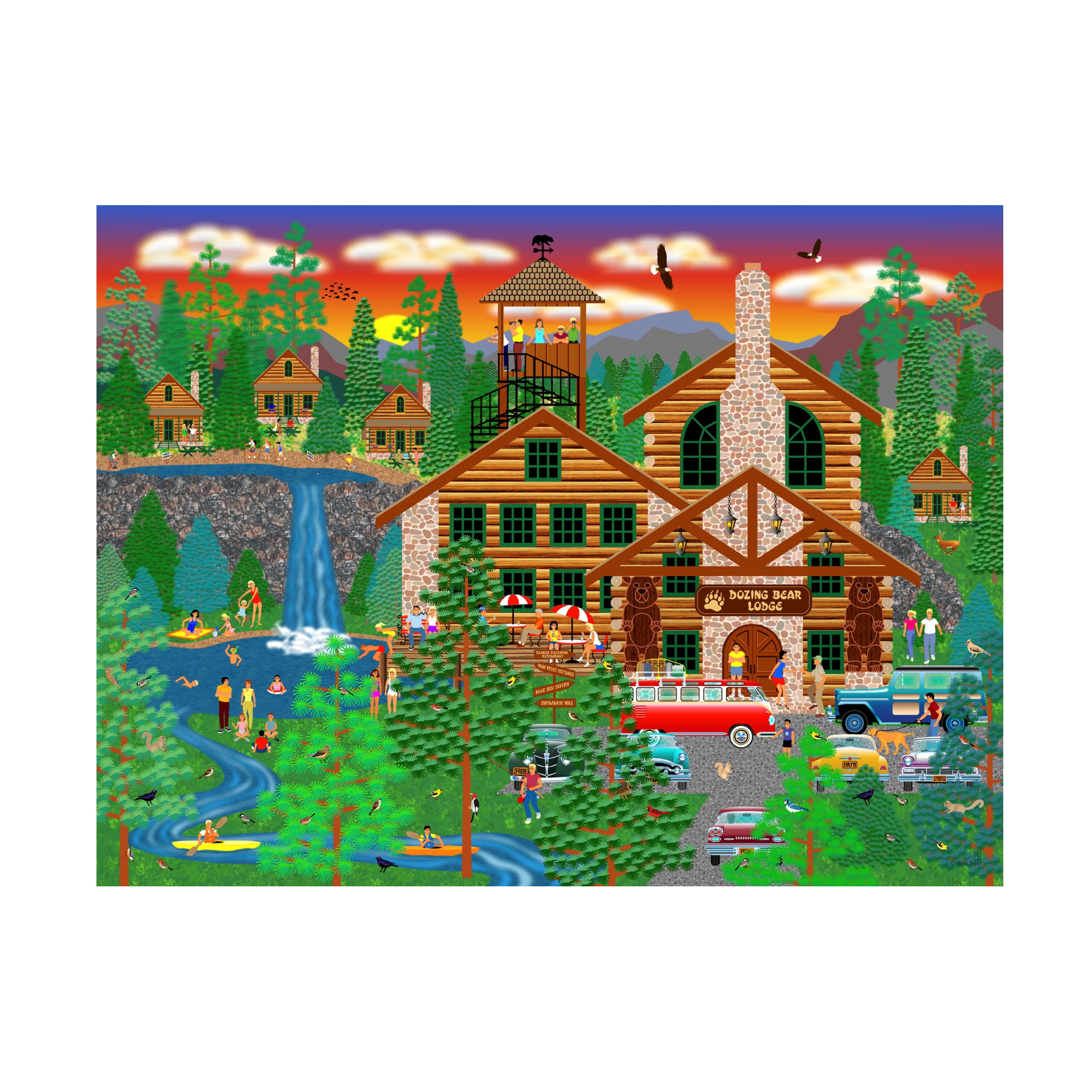 Mark Frost 'Dozing Bear Lodge' Canvas Art - Walmart.com