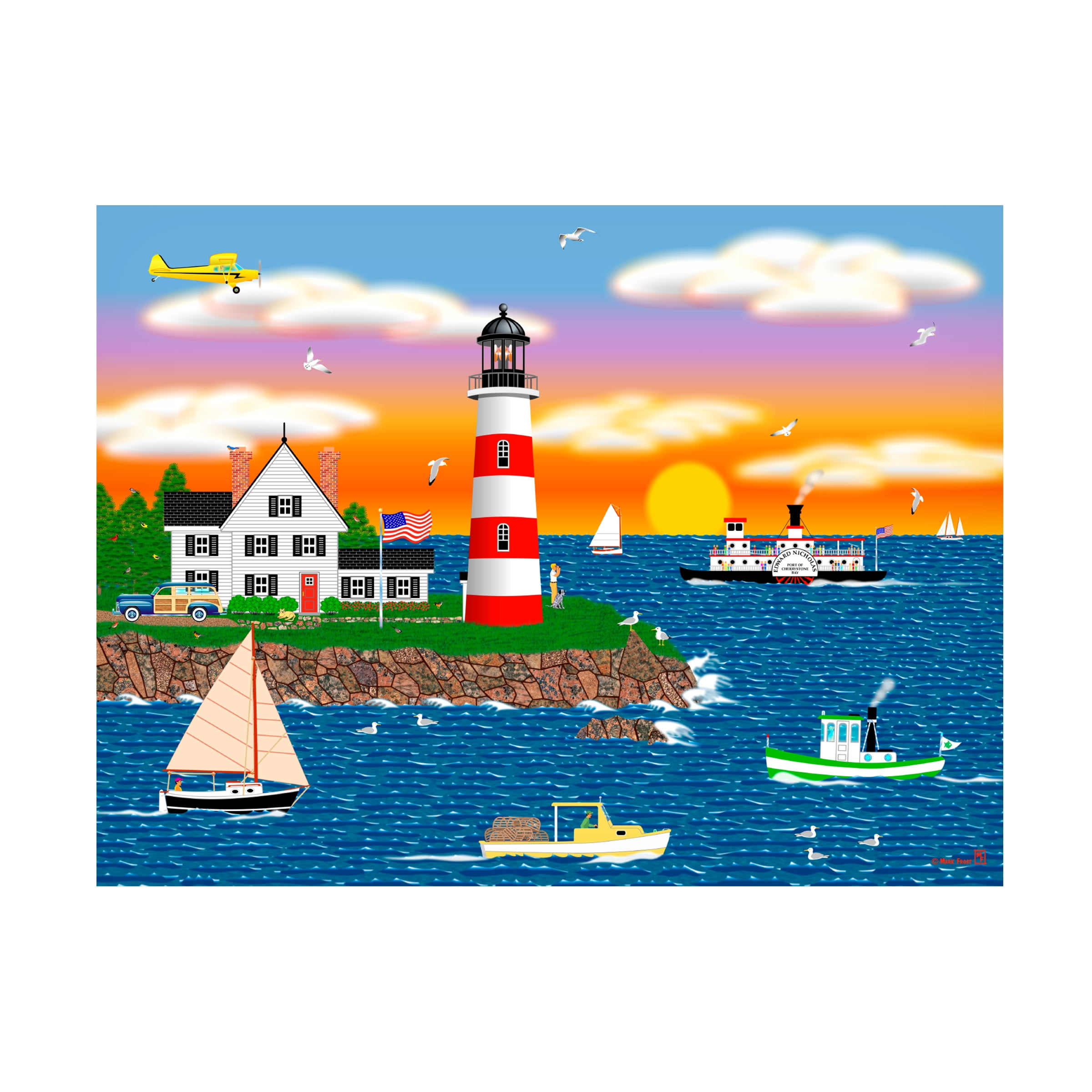 Mark Frost 'Triangle Point Lighthouse' Canvas Art - Walmart.com