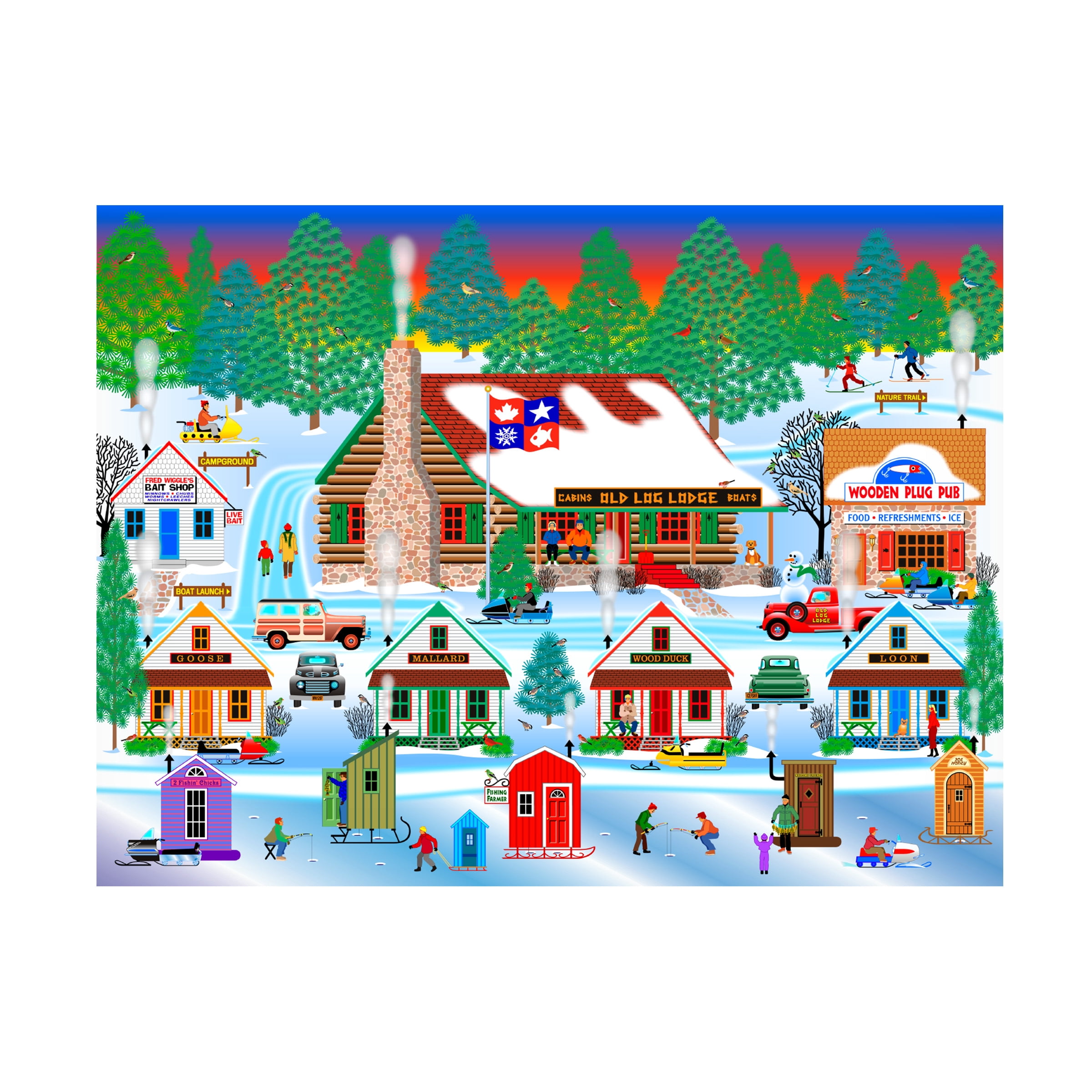 Mark Frost 'Winter At Old Log Lodge' Canvas Art - Walmart.com