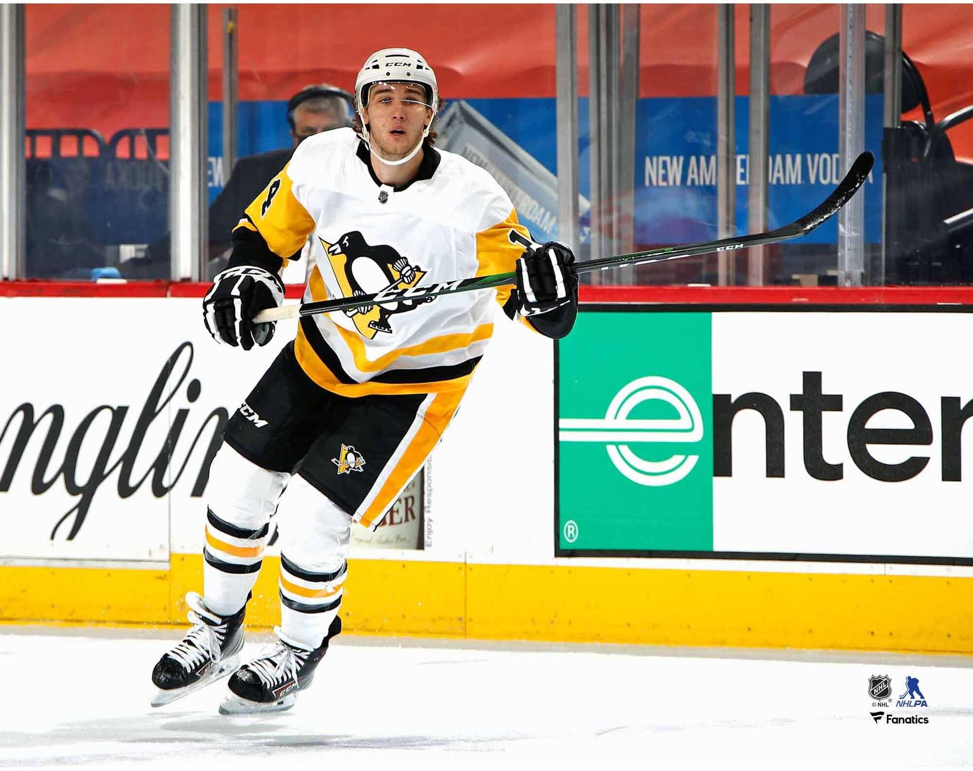 Mark Jankowski Pittsburgh Penguins Unsigned White Jersey Skating vs ...