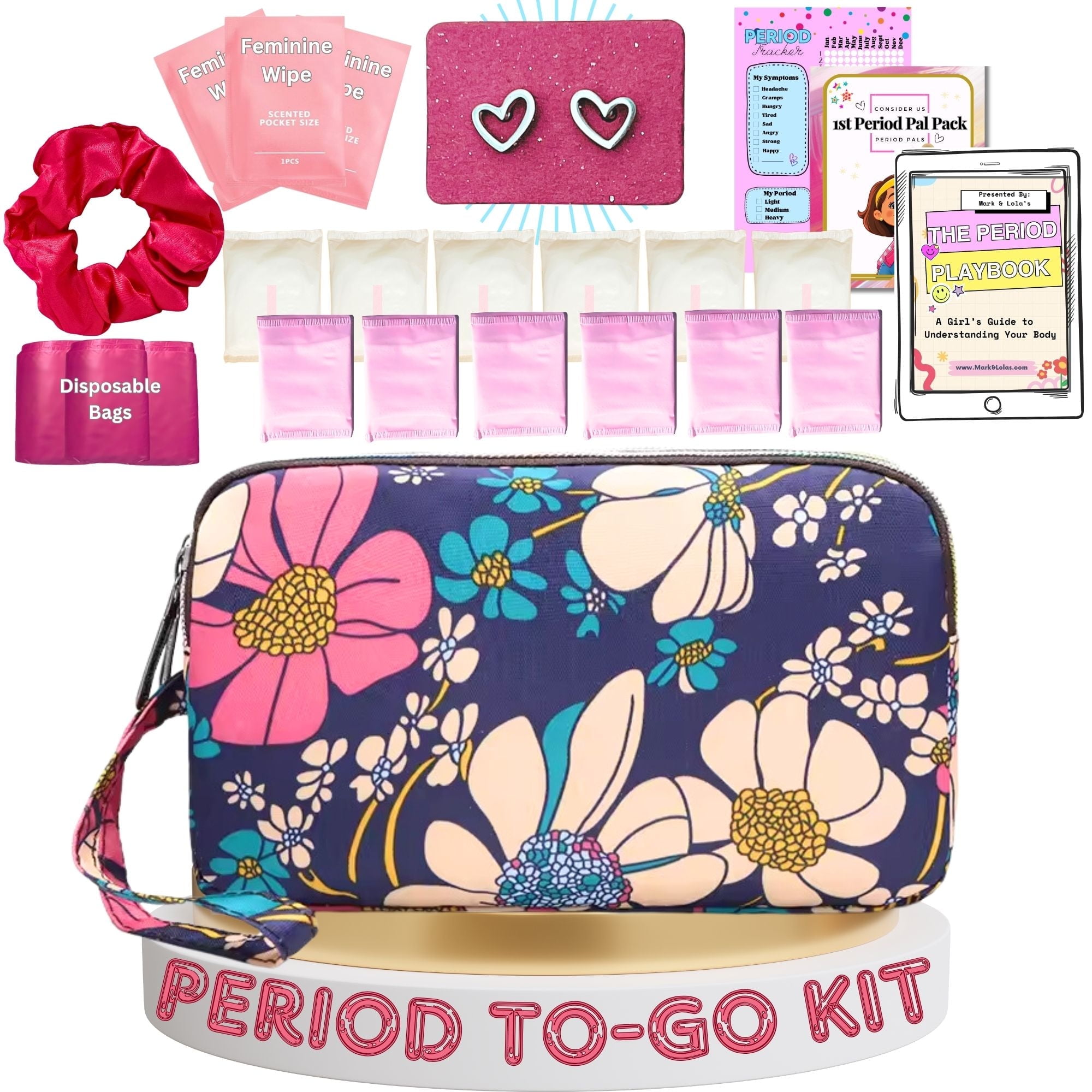 Mark and Lola's First Period Pal Pack to-Go Kit | 24 pcs | First Period Kit for Tweens | Teen ...