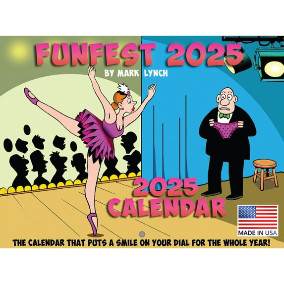 Mark Lynch Funfest Funny Calendar 2025 Monthly Wall Calender 12 Month ...