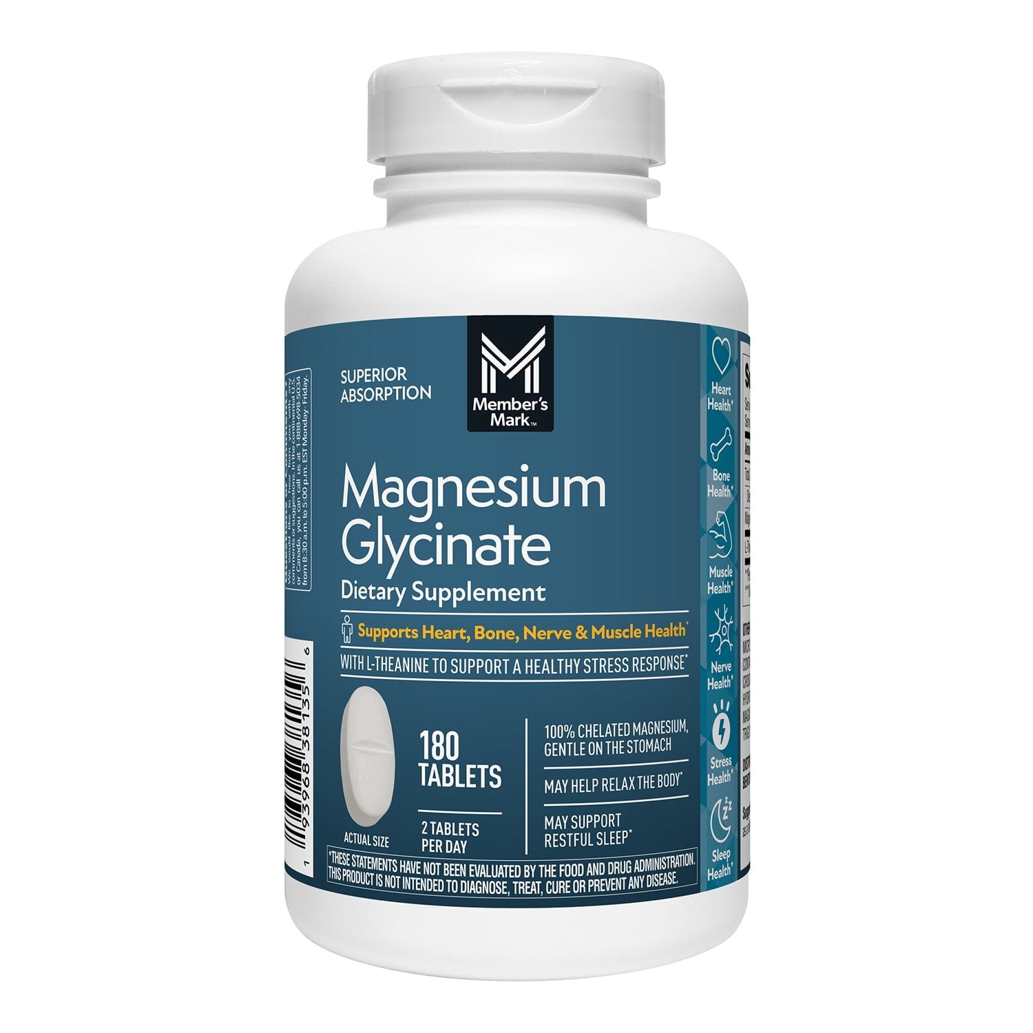 Mark Magnesium Glycinate with L-Theanine Tablets, 180 ct. - Walmart.com