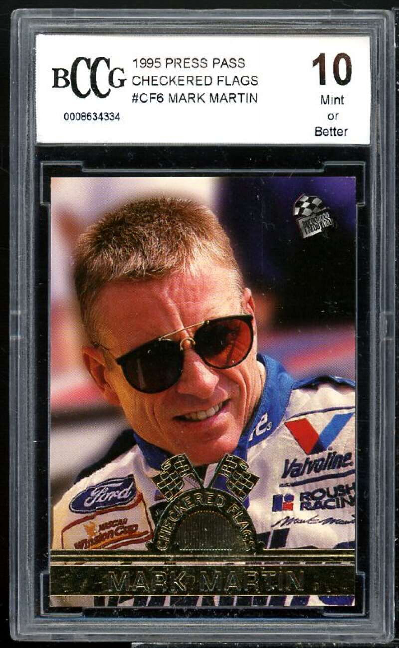 Mark Martin Card 1995 Press Pass Checkered Flags #cf6 BGS BCCG 10 ...
