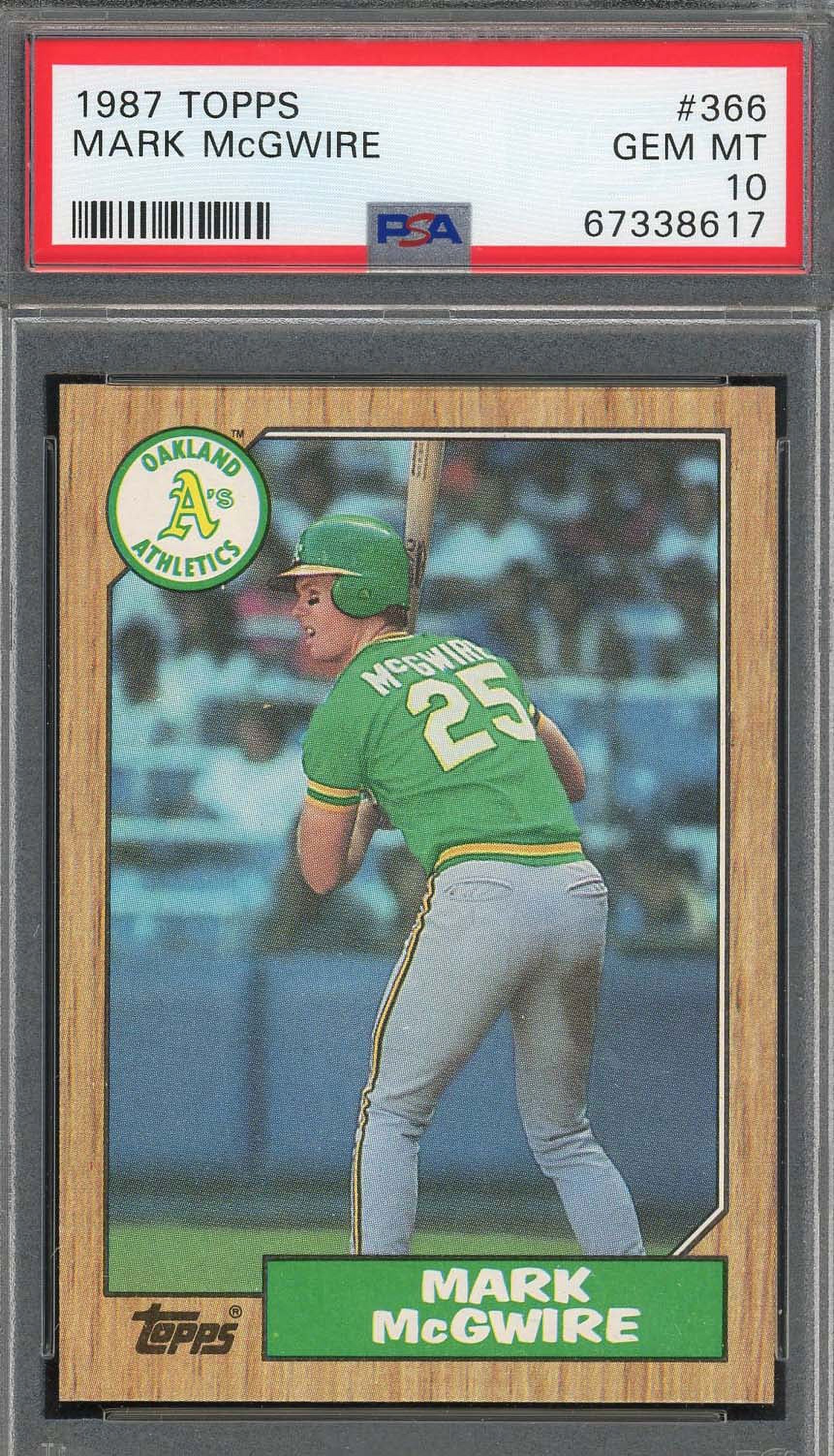 Mark McGwire 1987 Topps Baseball Rookie Card RC #366 Graded PSA 10 ...
