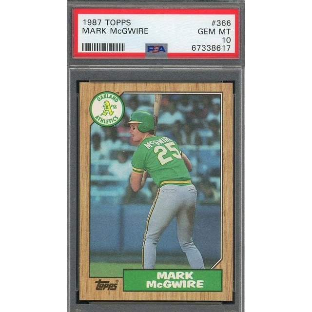 Mark McGwire 1987 Topps Baseball Rookie Card RC #366 Graded PSA 10 ...