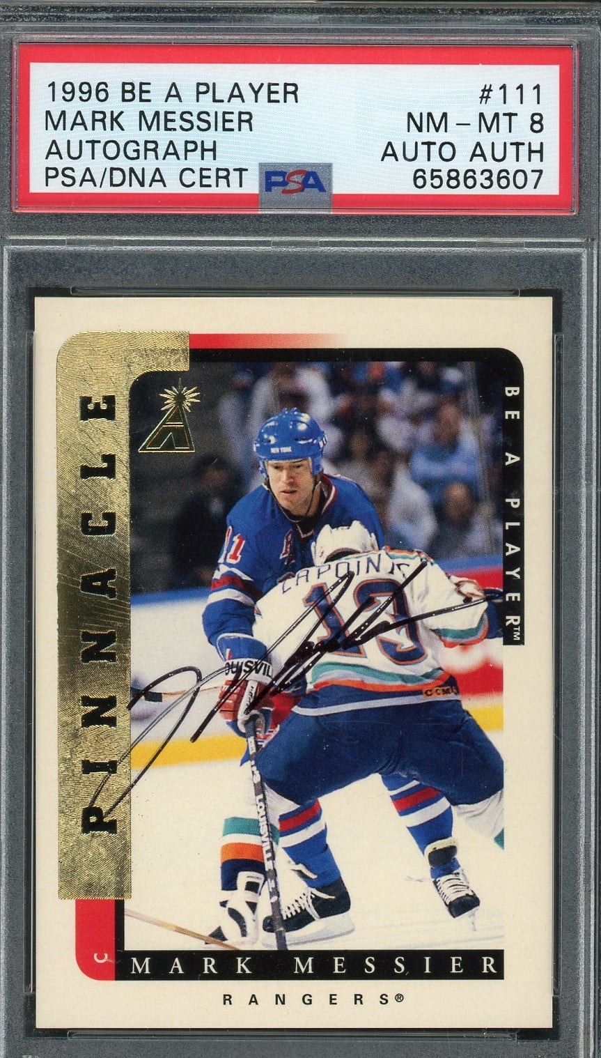 Mark Messier 1996 Be a Player Signed Hockey Card #111 Auto Graded PSA 8 ...