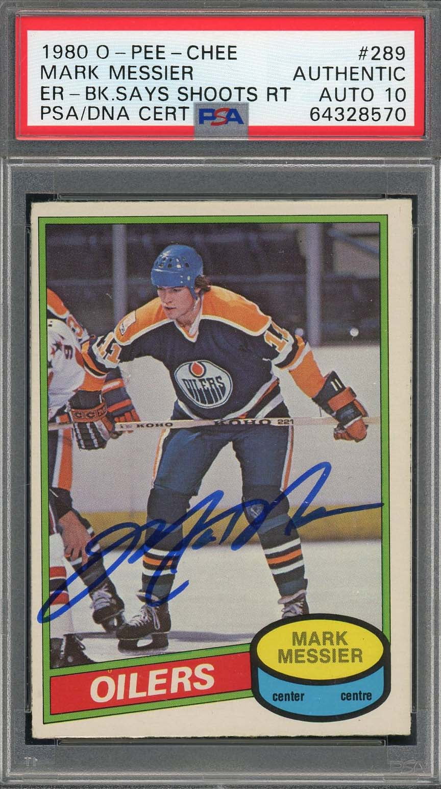 Mark Messier Autographed 1980 O-Pee-Chee Signed Rookie Card #289 RC PSA ...