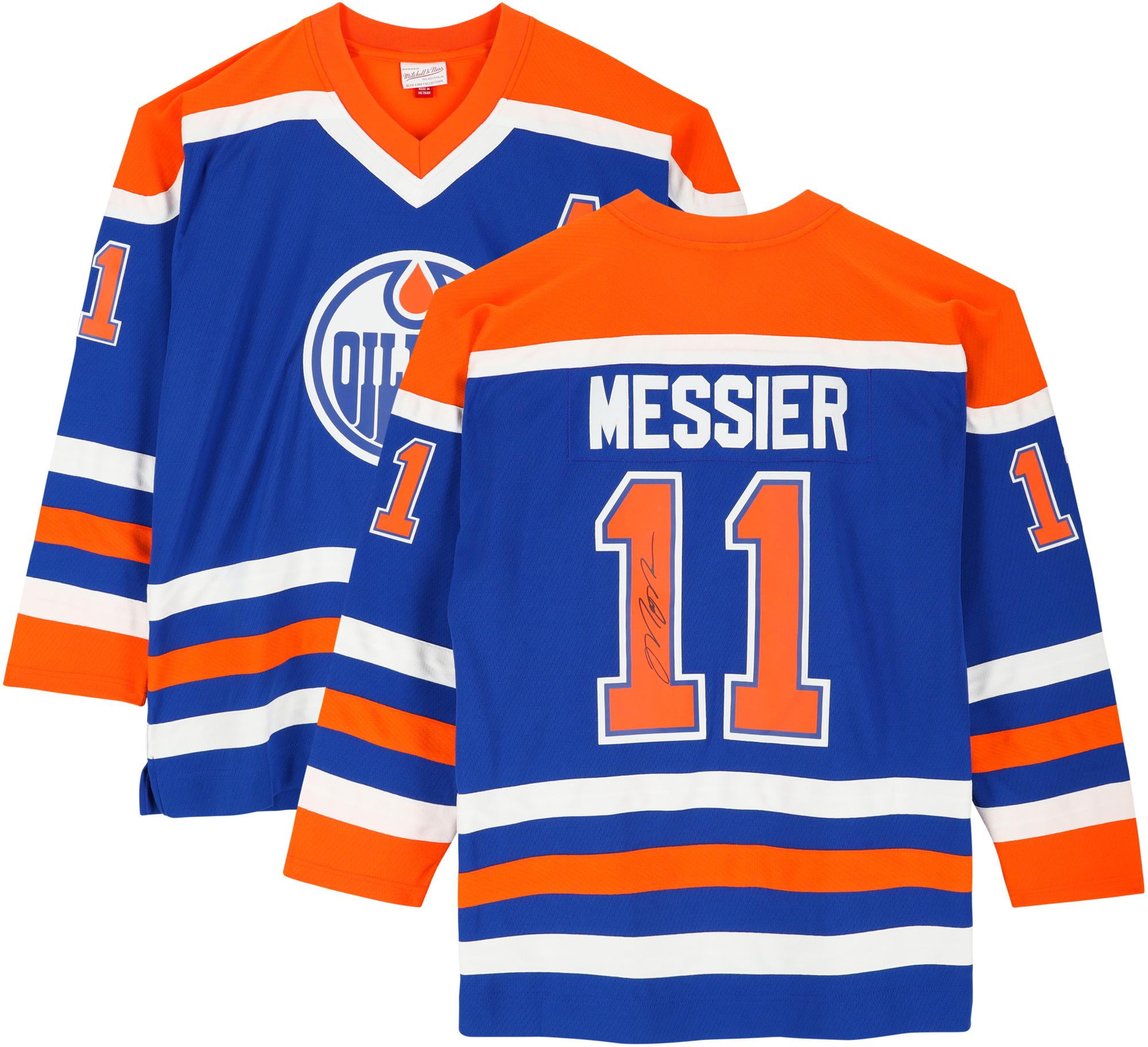 Mark Messier Edmonton Oilers Autographed Blue Mitchell & Ness Replica ...