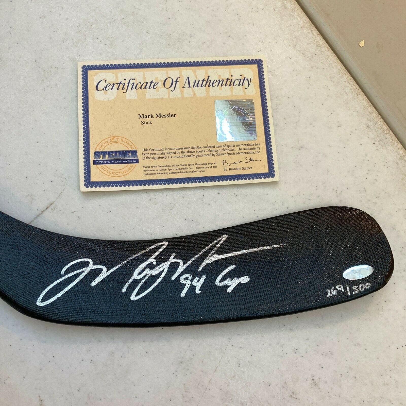 Mark Messier Signed Stanley Cup Game 7 Winning Goal Hockey Stick ...