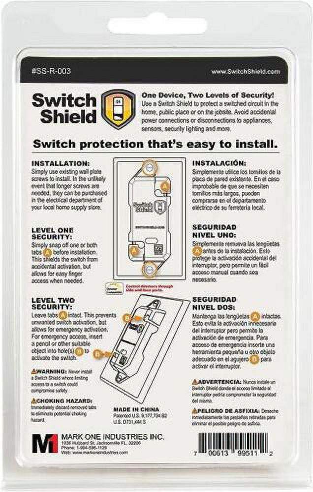 Mark One Industries SS-D-002 Clear Light Switch Guards Security Light ...