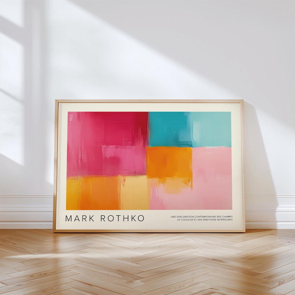 Mark Rothko Colourful Living Room Wall Art, Abstract Colour Block Art - Modern Vibrant Wall Art ...