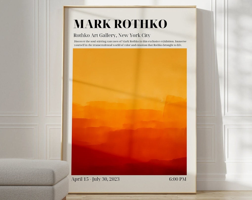 Mark Rothko Poster - A Exhibition Print As Housewarming Gift Or ...