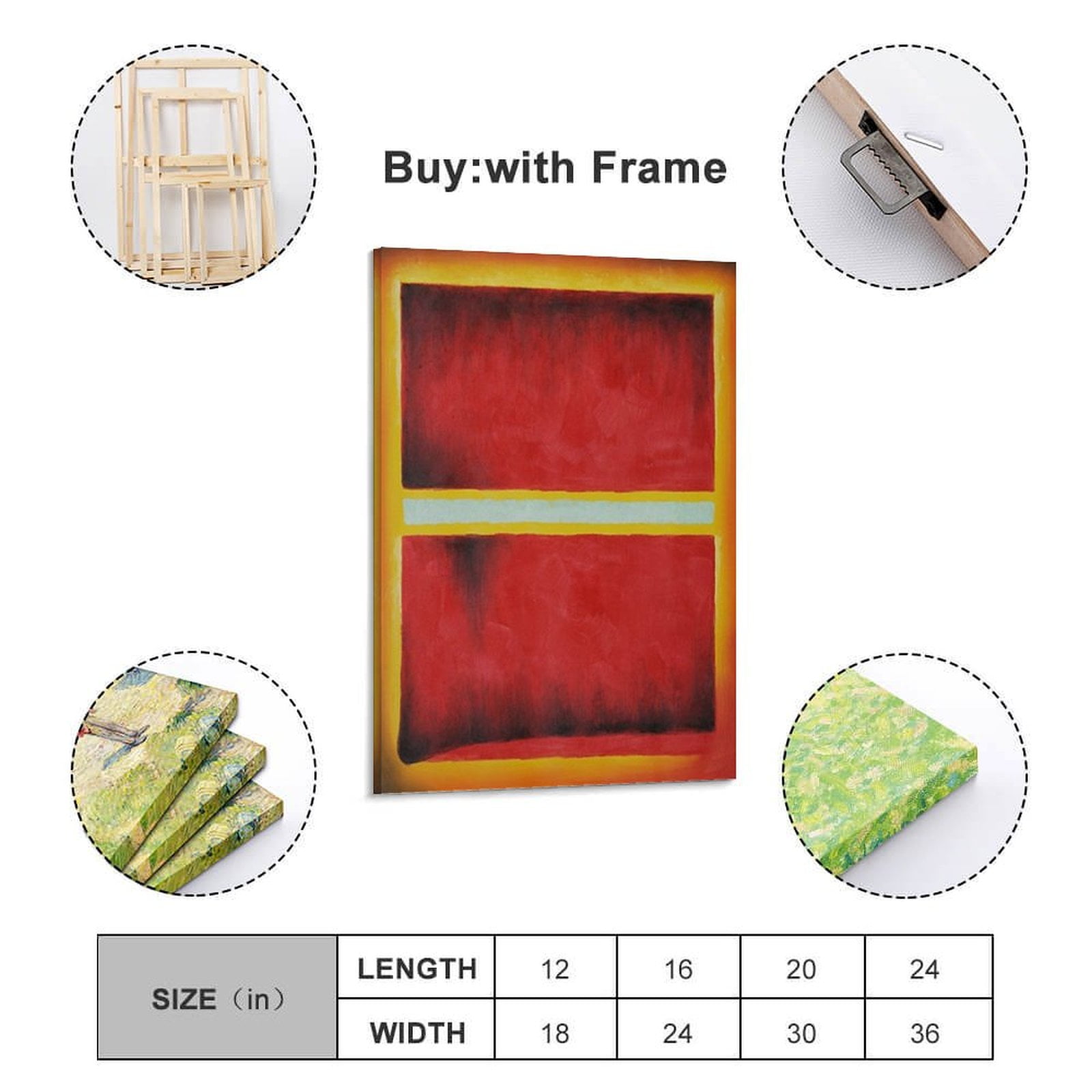 Mark Rothko Yellow,red White Canvas ,rothko Print, Rothko Reproduction ...