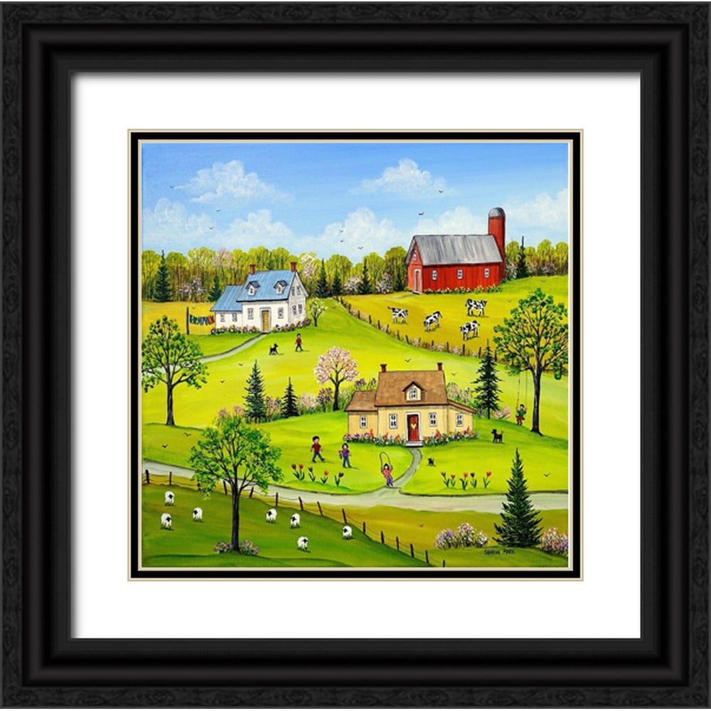 Mark, Sharon 12x12 Black Ornate Wood Framed with Double Matting Museum ...