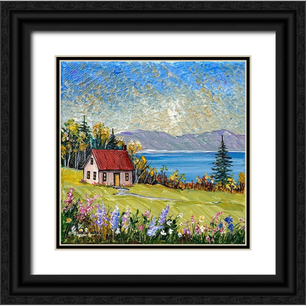 Mark, Sharon 20x20 Black Ornate Wood Framed with Double Matting Museum ...