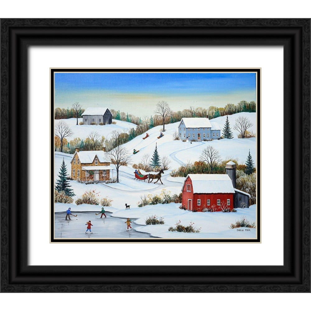 Mark, Sharon 31x26 Black Ornate Wood Framed with Double Matting Museum ...