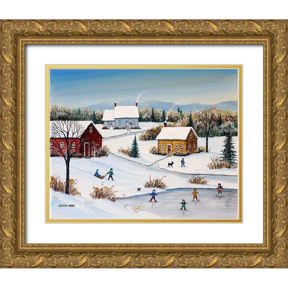 Mark, Sharon 32x26 Gold Ornate Wood Framed with Double Matting Museum ...