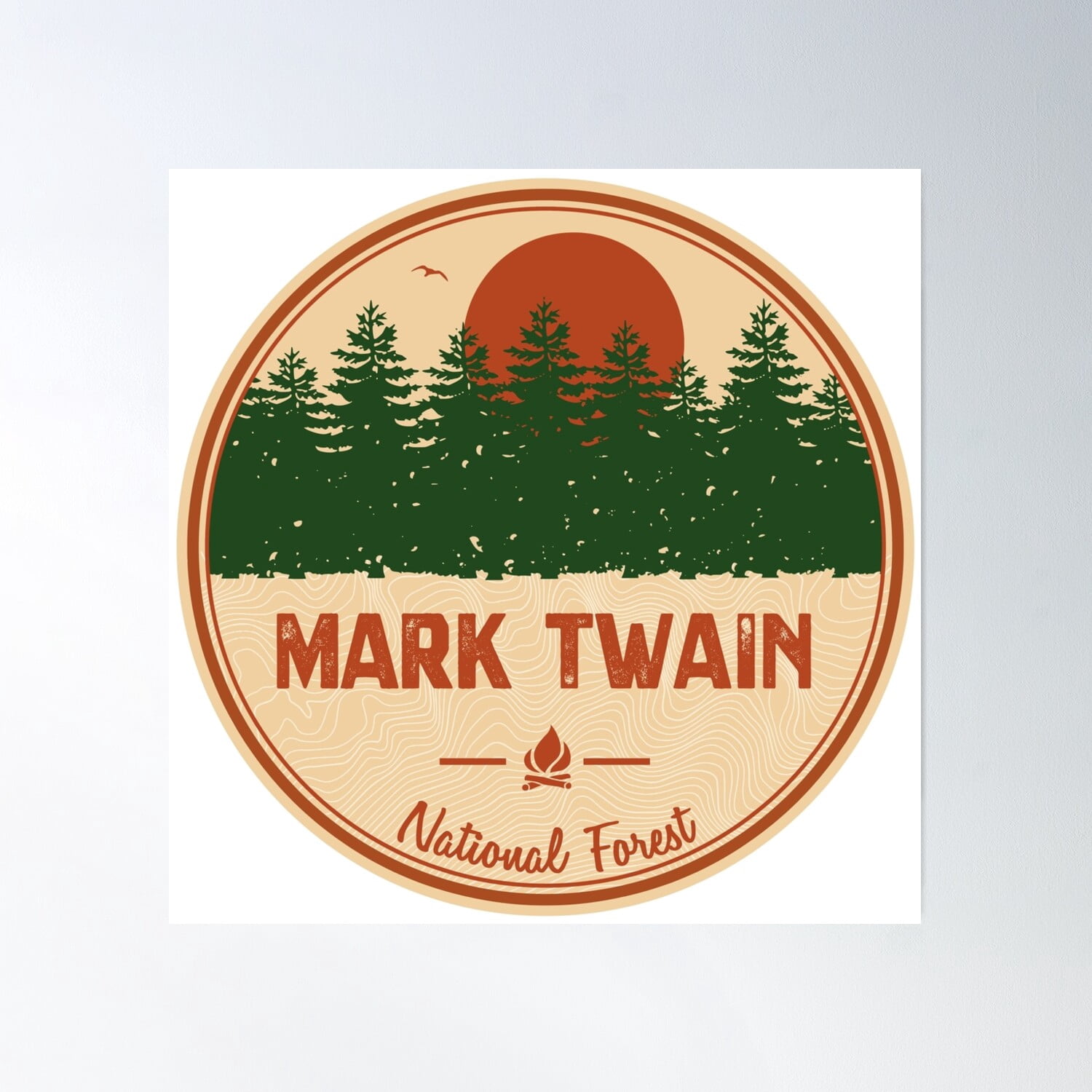 Mark Twain National Forest Poster Wall Art, Modern Wall Decor, 16x16 ...