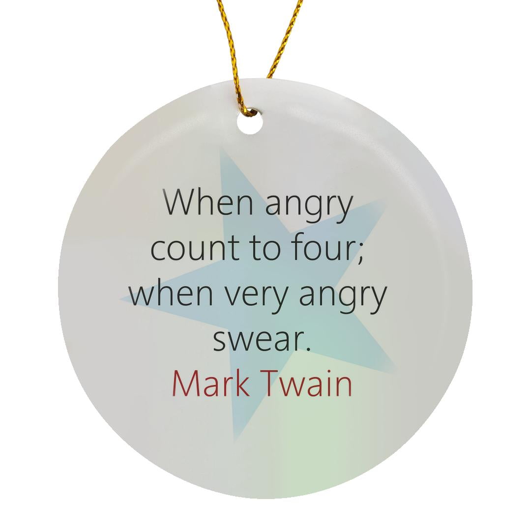 3drose, Mark Twain Quotes - When Angry Count to Four, Circle Porcelain ...