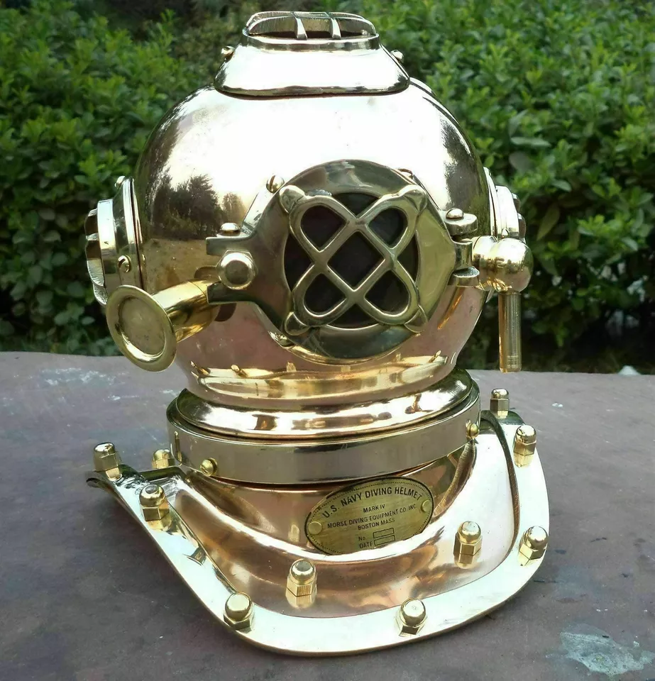 Mark V Solid Brass Diving Divers Helmet Marine Copper Vintage Helmet ...
