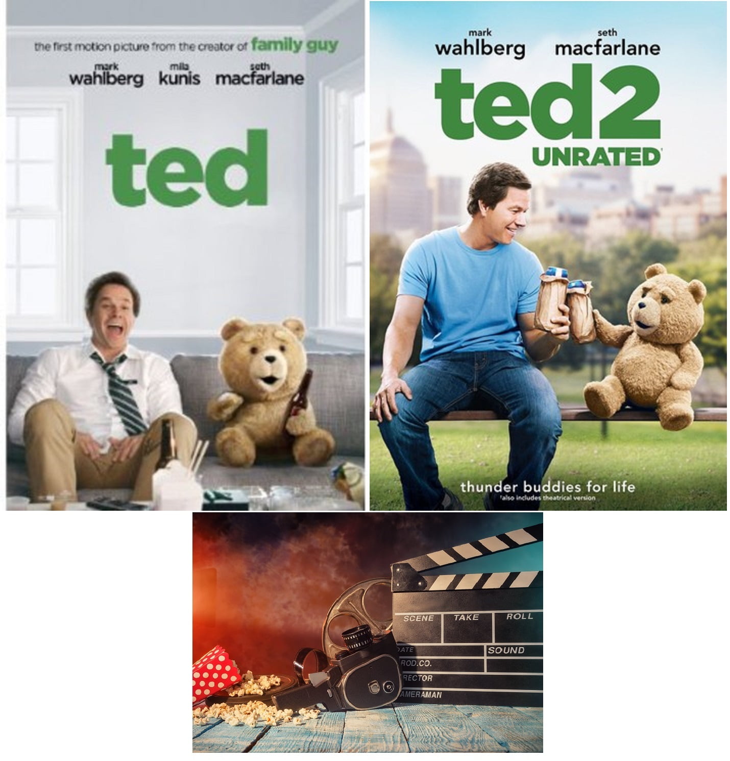 Mark Wahlberg Double Feature Ted & Ted 2 (Unrated) 2 DVD Set with Bonus ...
